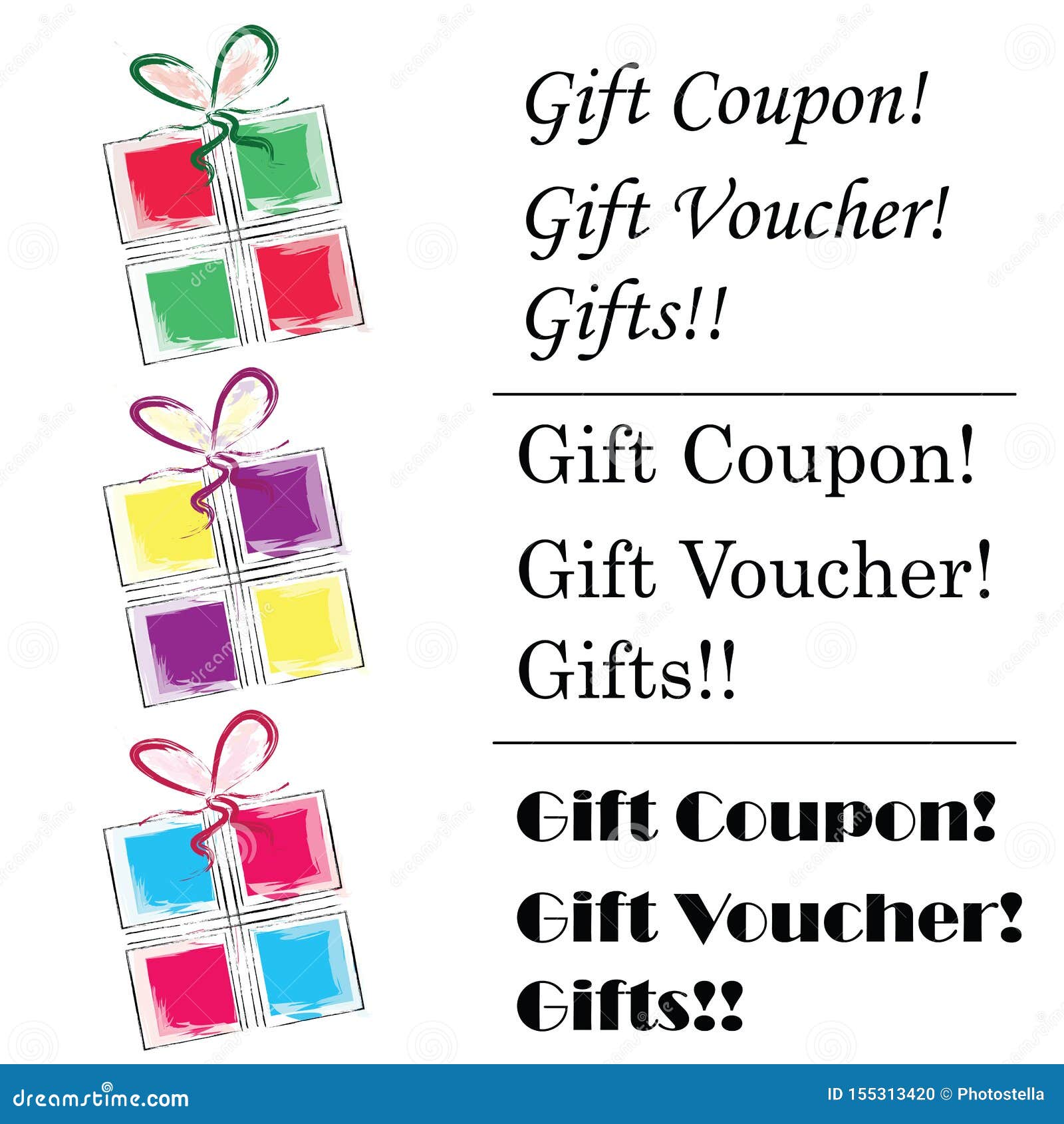Gift Coupon - Gift Voucher Logo - Gift Boxes Symbol in Multiple Colors ...
