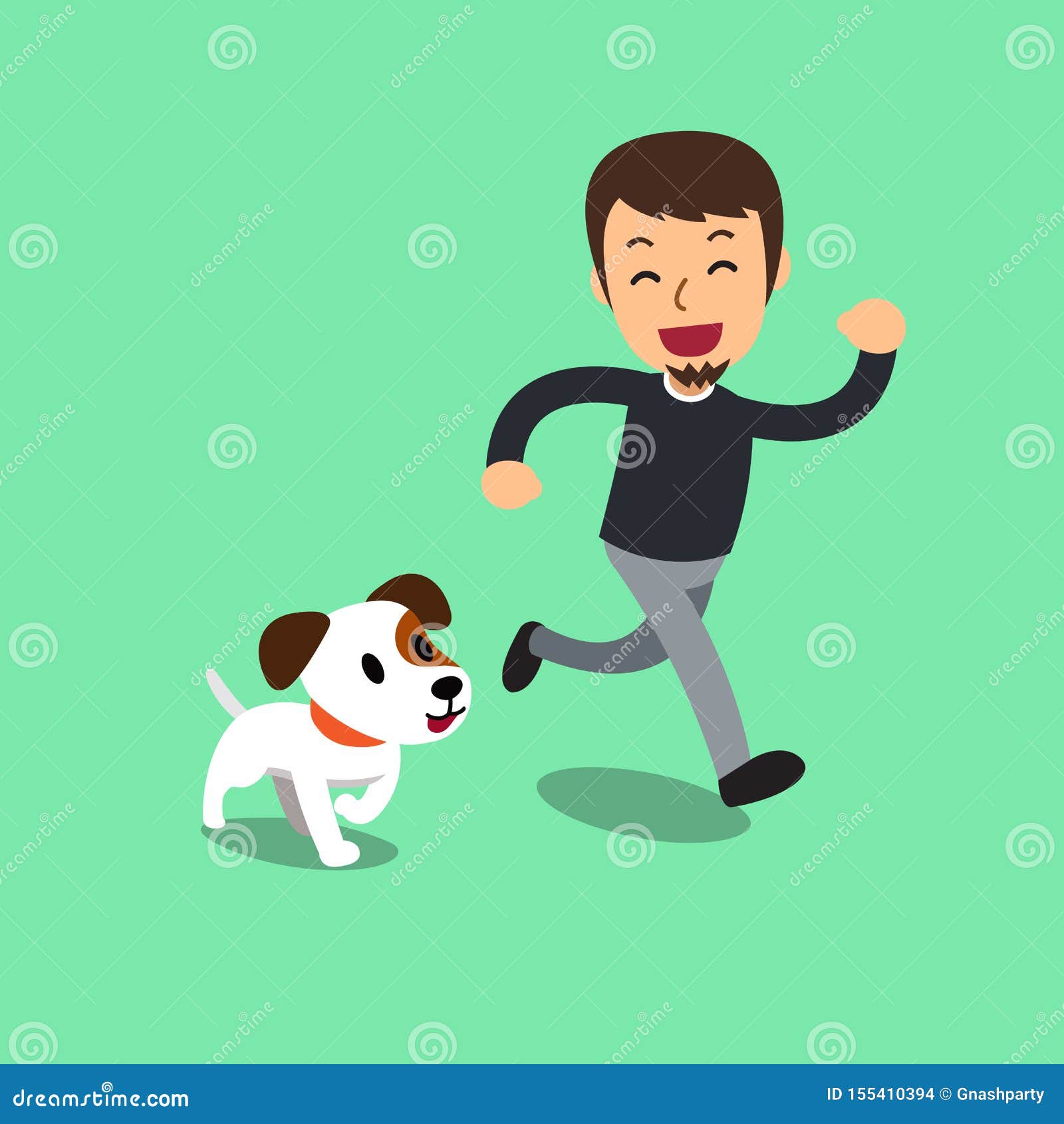 Cartoon Jack Russell Terriers. Puppies Playing With Balls. Vector ...