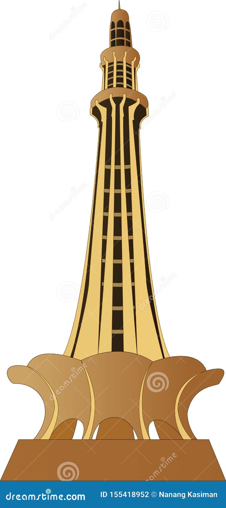Illustration of Minar-e-Pakistan Stock Vector - Illustration of outline ...