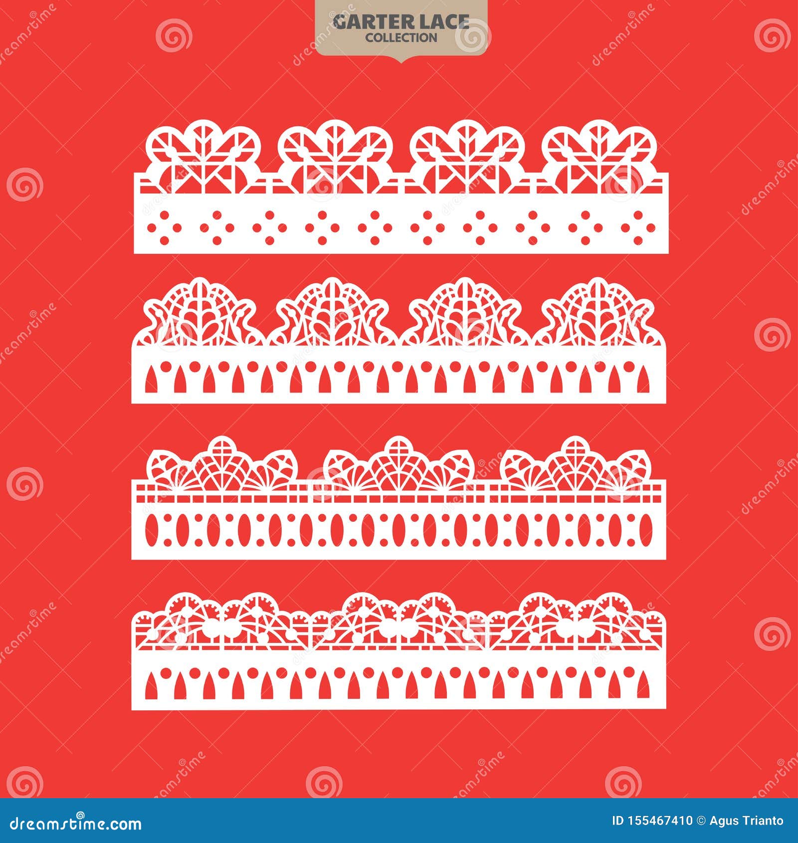 Set Garter Lace Ornament for Embroidery and Laser Cut Stock Vector ...