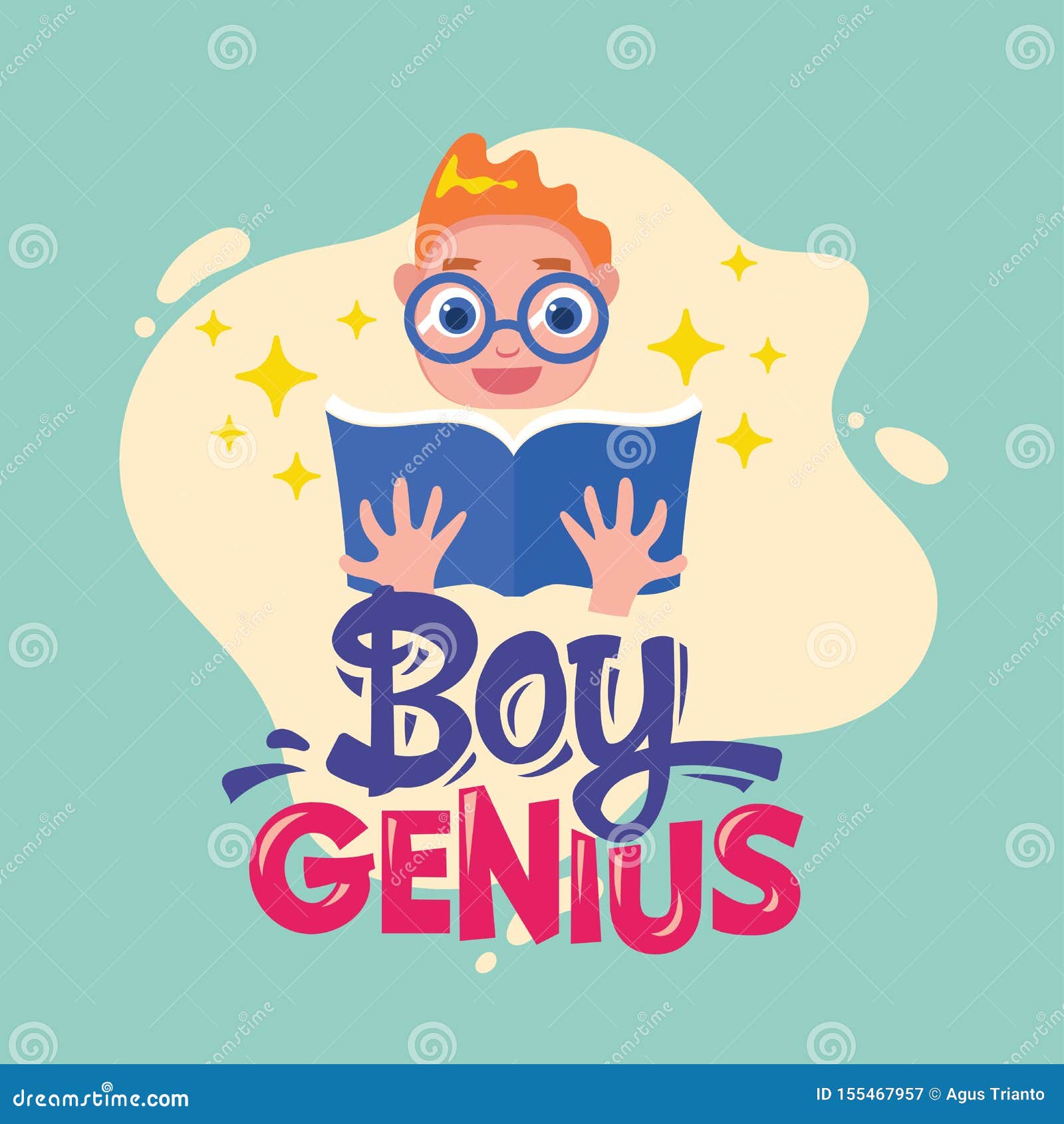 Boy Genius Phrase Illustration.Back To School Quote Stock Illustration ...