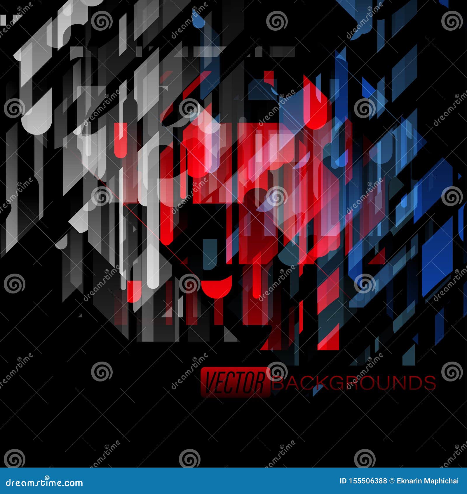 Abstract Transparent Colors Shapes on a Black Stock Vector ...