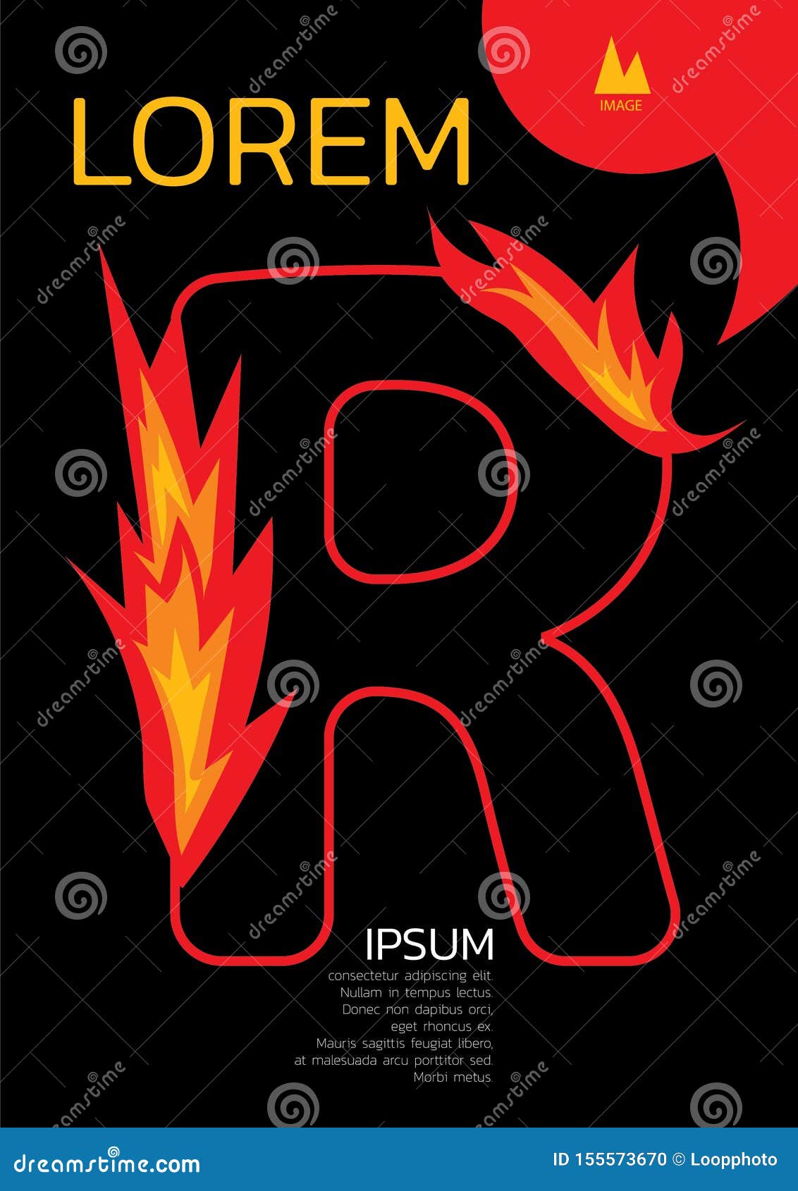 R Template Letter. Space Photo and Text. Stock Vector - Illustration of ...