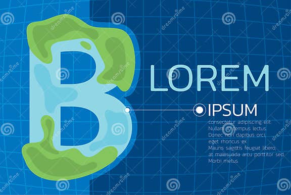 B Letter Label. Space Photo and Text. Stock Vector - Illustration of ...