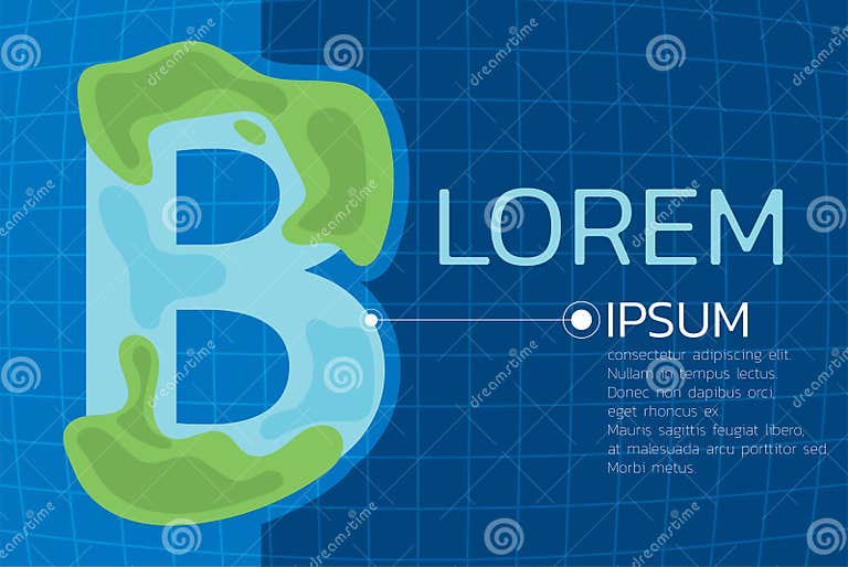 B Letter Label. Space Photo and Text. Stock Vector - Illustration of ...