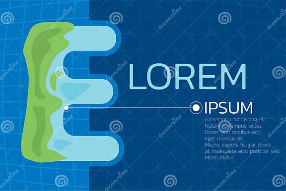 E Letter Label. Space Photo and Text. Stock Vector - Illustration of ...