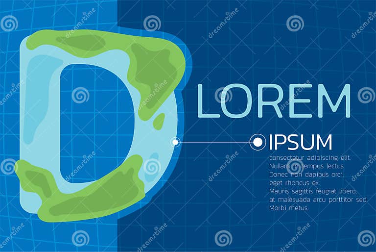 D Letter Label. Space Photo and Text. Stock Vector - Illustration of ...