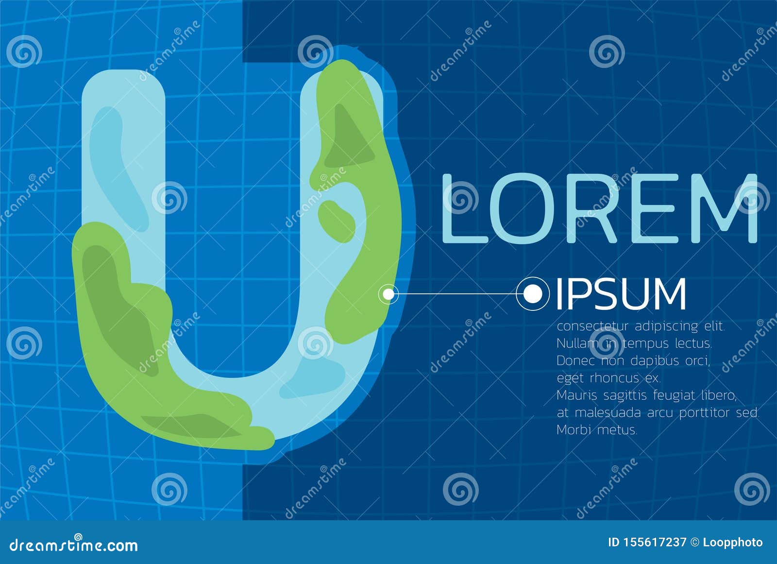U Letter Label. Space Photo and Text. Stock Vector - Illustration of ...