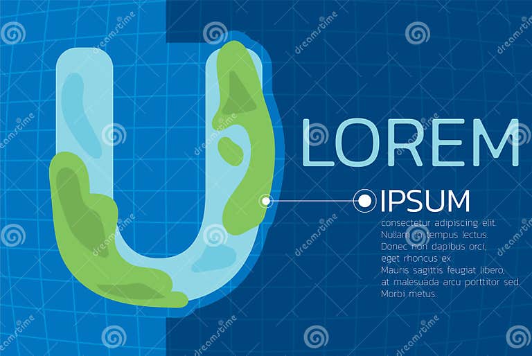 U Letter Label. Space Photo and Text. Stock Vector - Illustration of ...