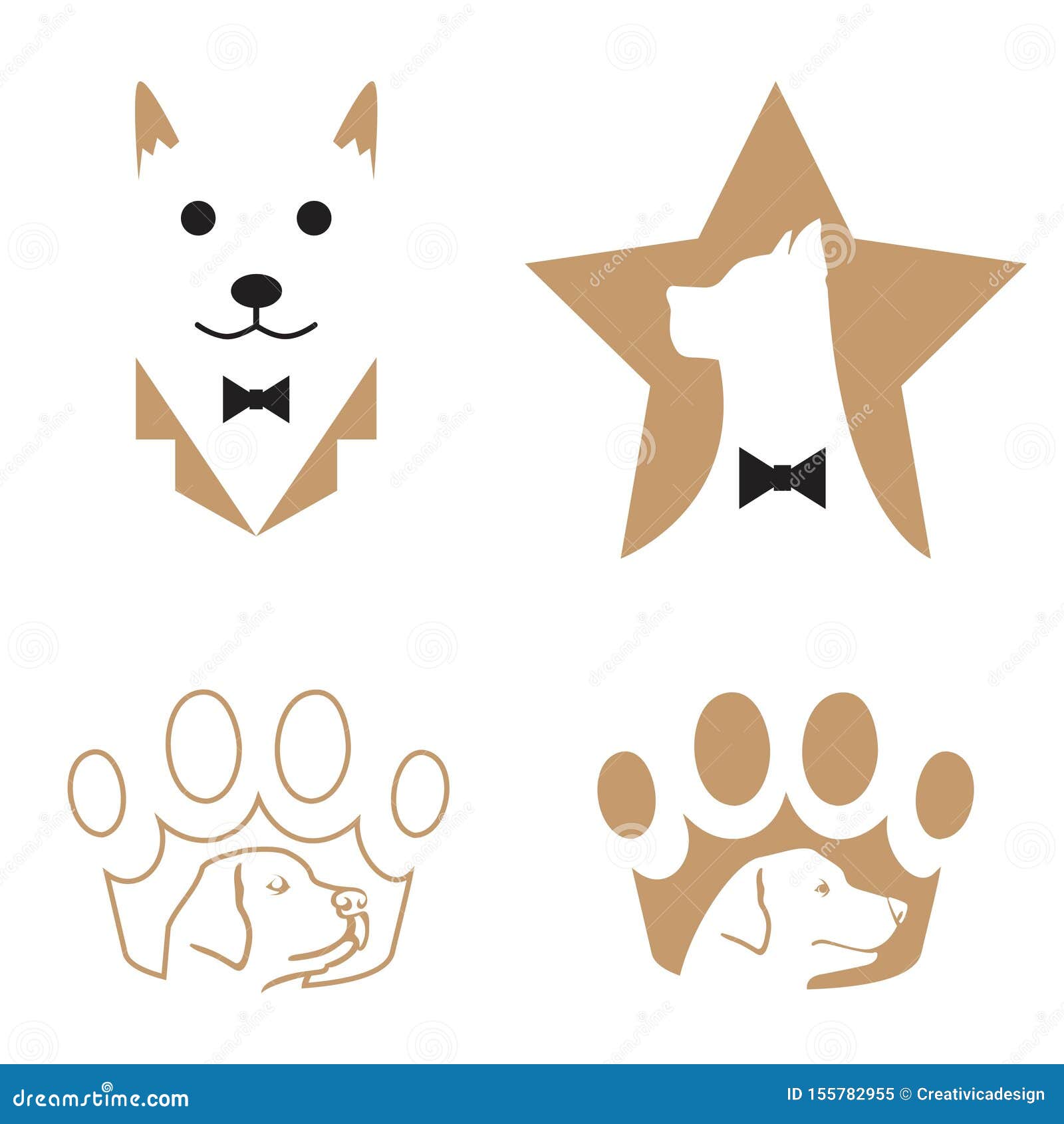 Dog Logos. Vip Dog or Special Dog Icon Set Stock Vector - Illustration ...