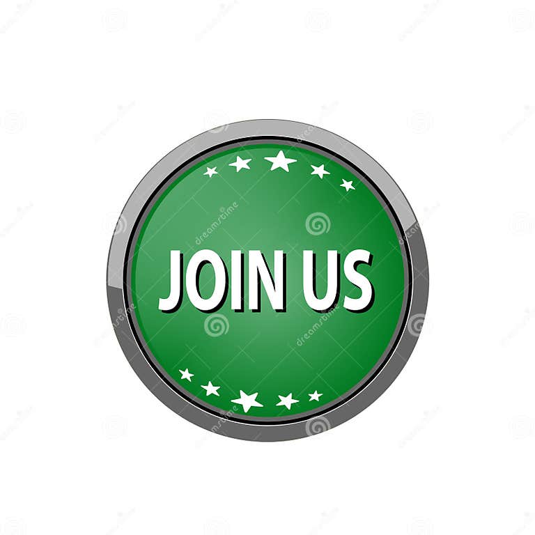 Join Us Web Button Classic Blue Button White Background Stock ...