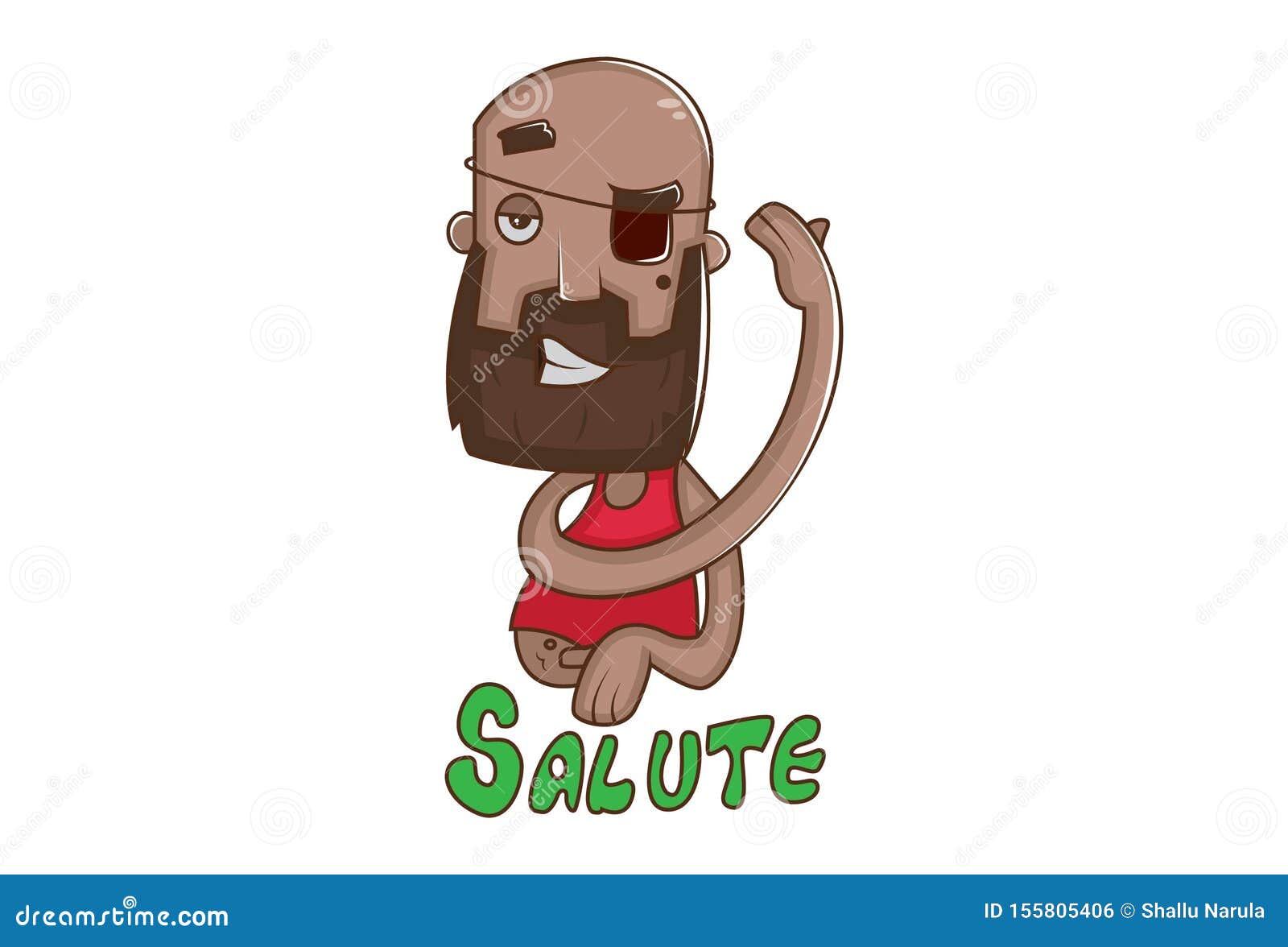 Pirate Salute With Blank Sign Cartoon Vector | CartoonDealer.com #35934255