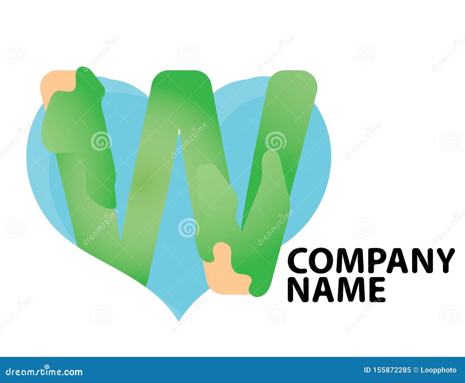 W letter logo design. stock vector. Illustration of cartoon - 155872285