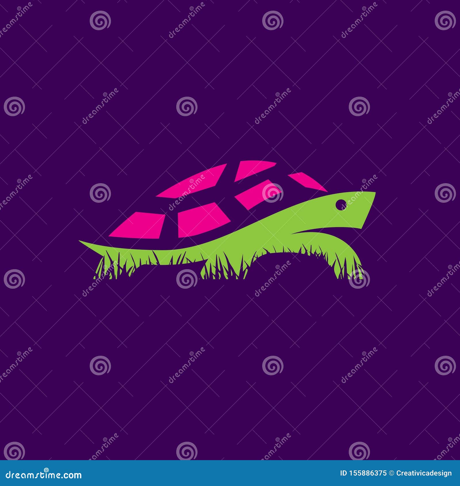 Turtle Flat Design Clip Art Logo Stock Vector - Illustration of nature ...