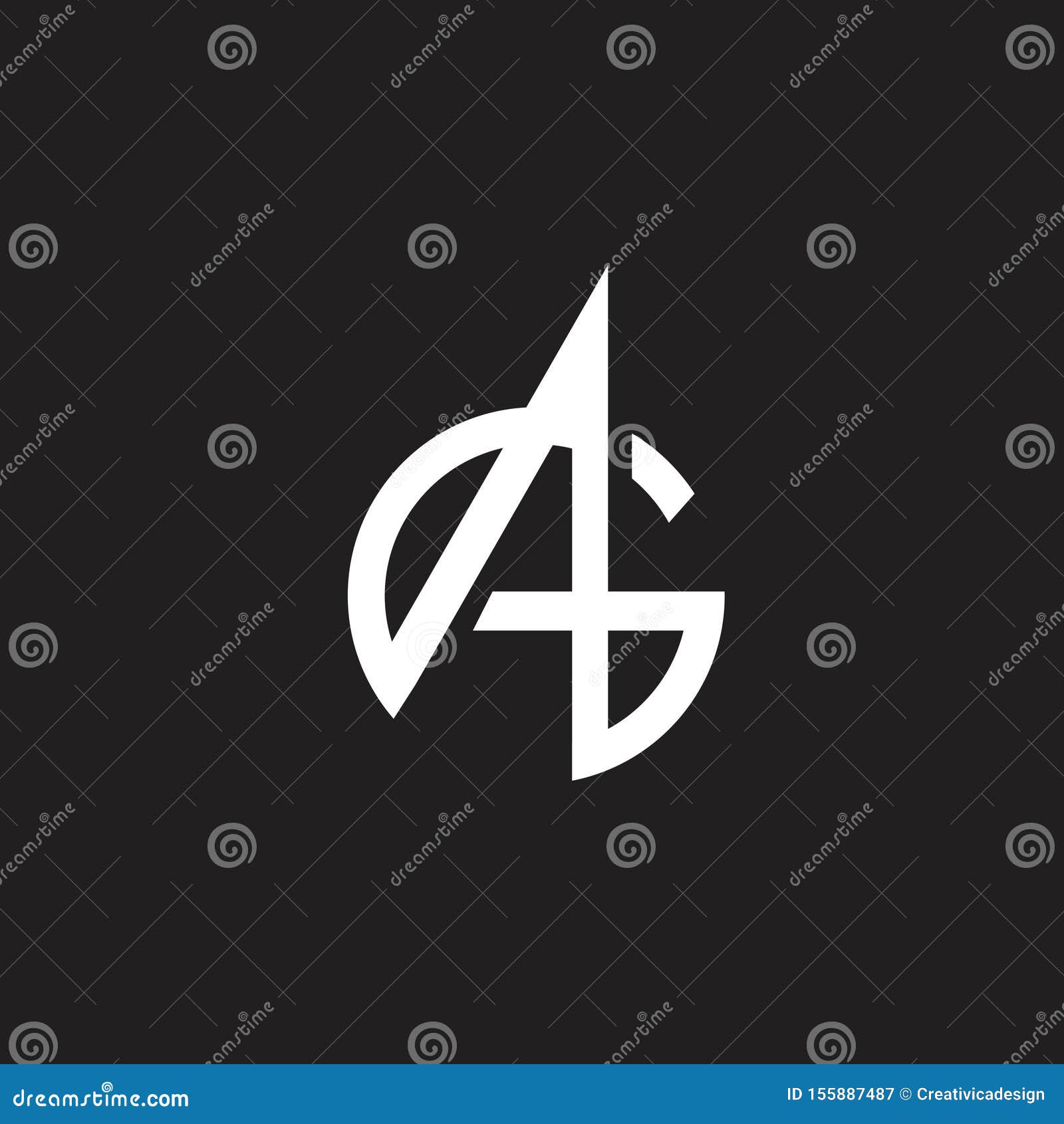 AG Monogram in Simple Modern Style. Stock Vector - Illustration of ...