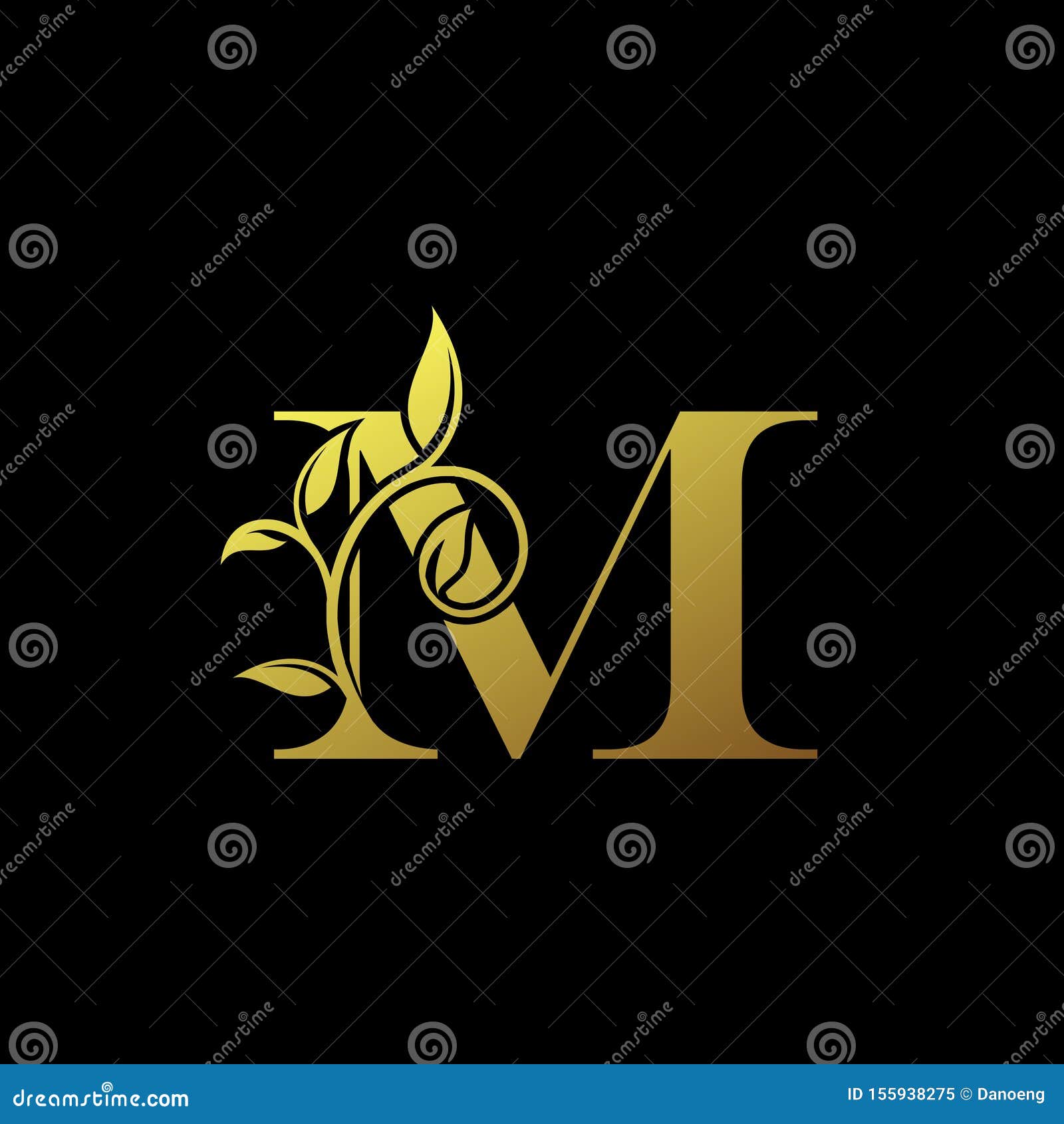 Classy Gold Letter M Logo Icon . Initial Letter M Design Vector Luxury ...