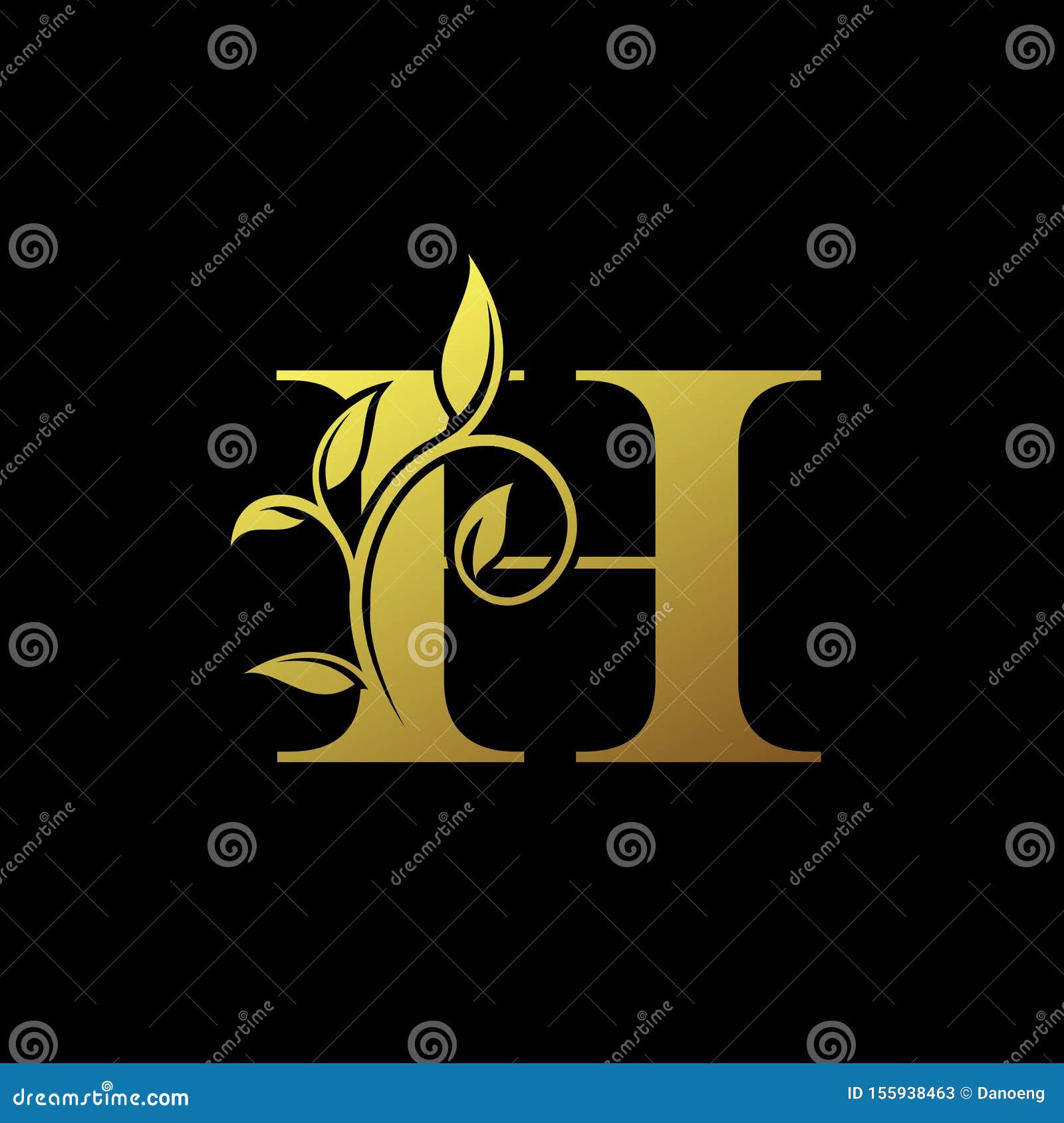 Classy Gold Letter H Logo Icon . Initial Letter H Design Vector Luxury ...