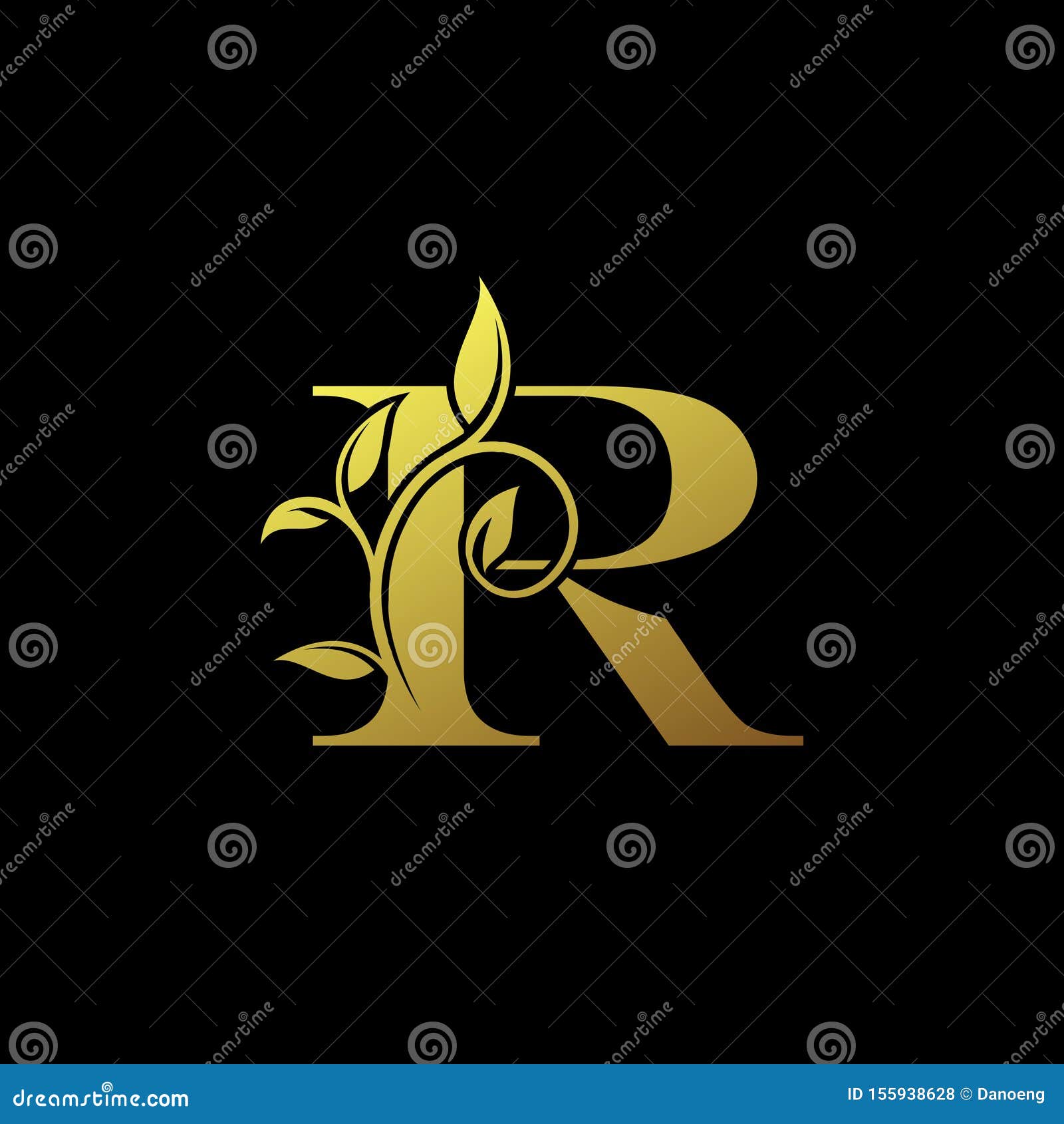 Classy Gold Letter R Logo Icon . Initial Letter R Design Vector Luxury ...