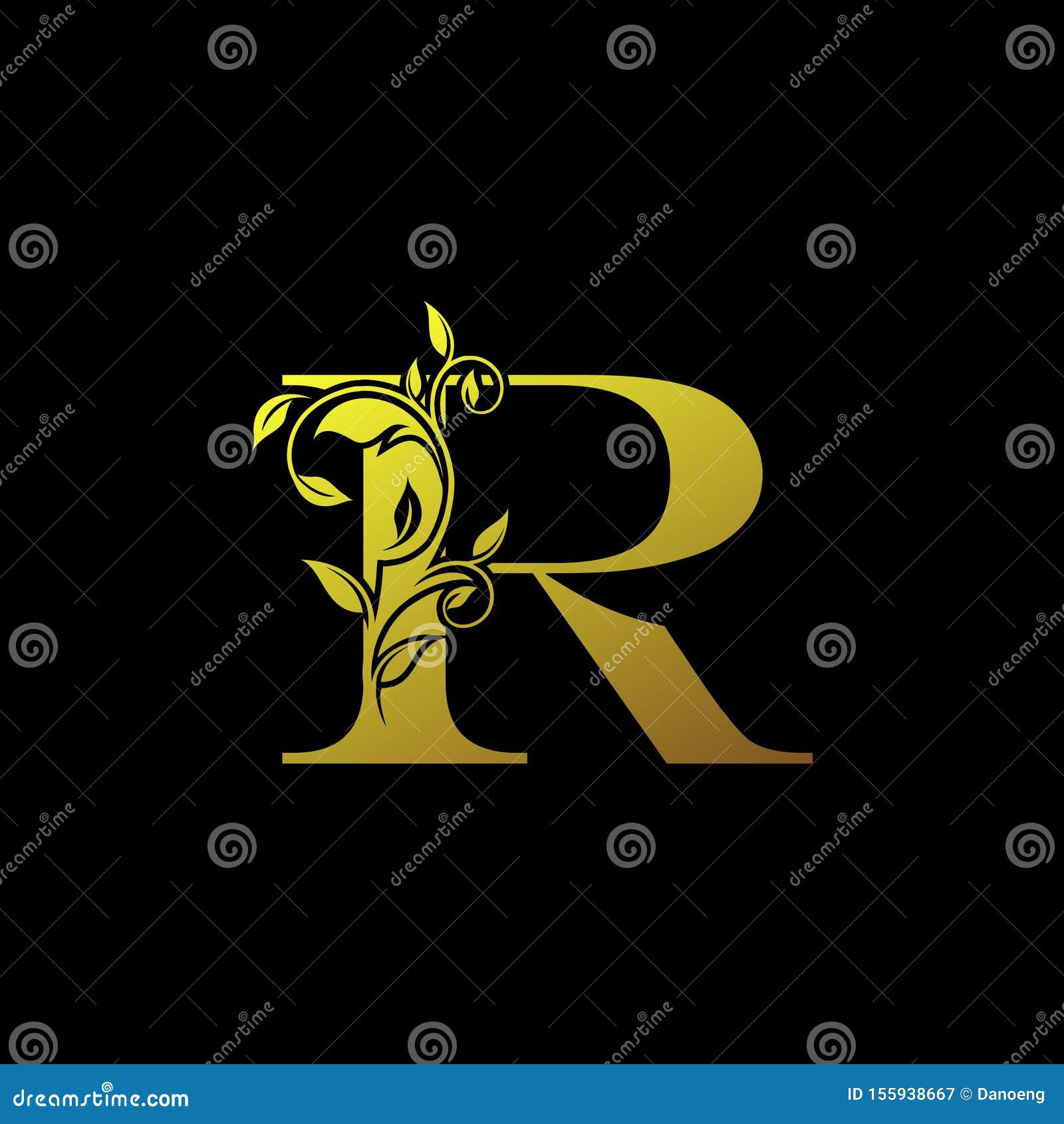 Classy Gold Letter R Logo Icon . Initial Letter R Design Vector Luxury ...