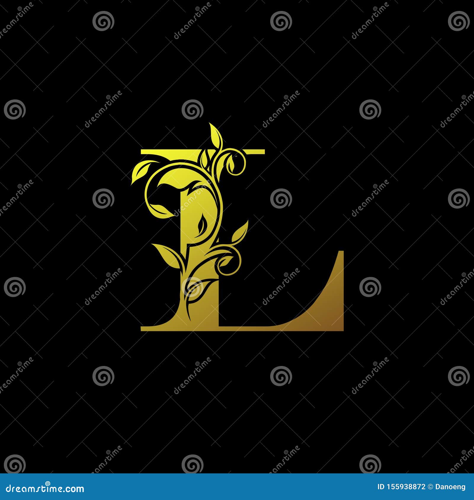 Classy Gold Letter L Logo Icon . Initial Letter L Design Vector Luxury ...