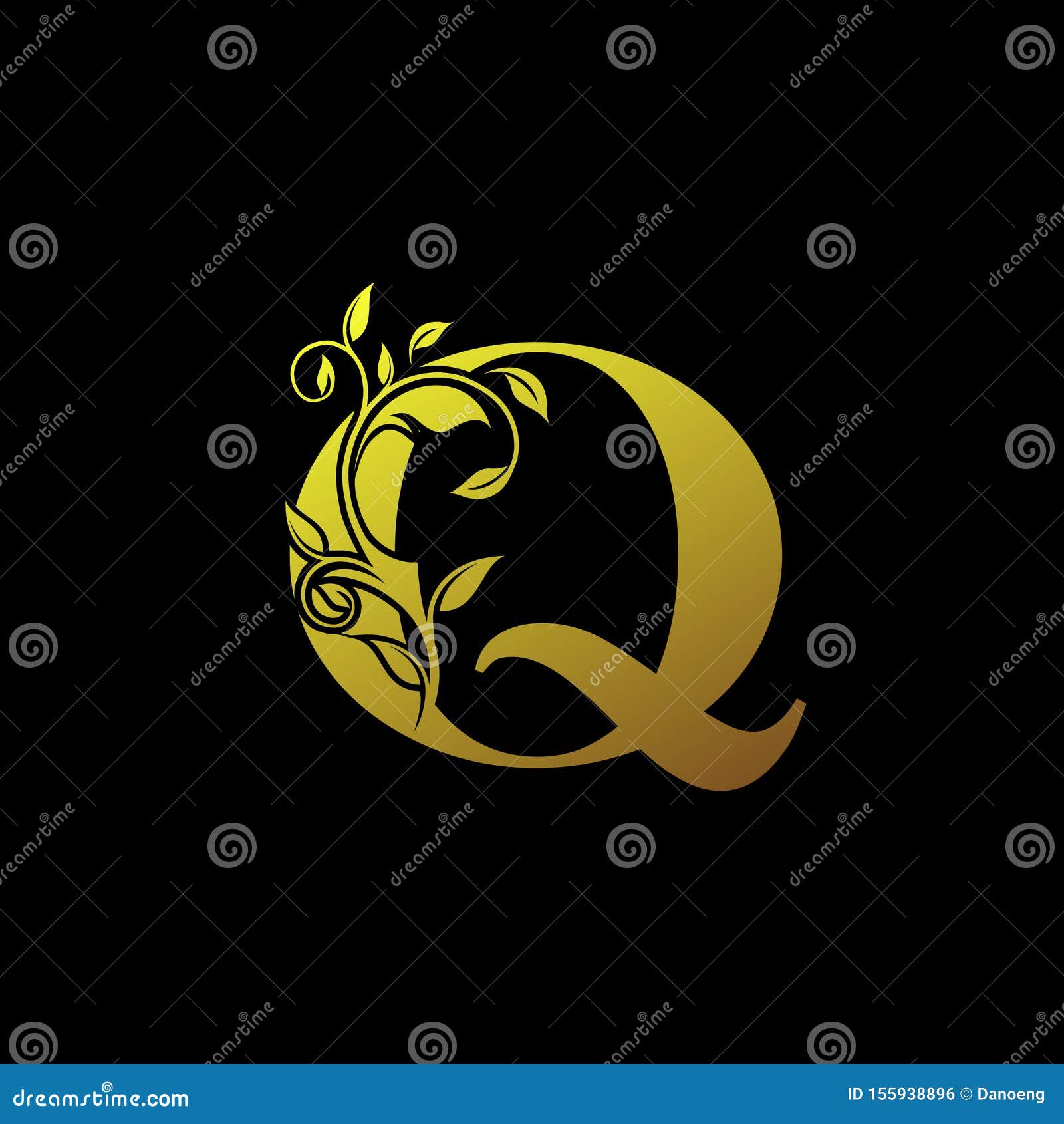 Classy Gold Letter Q Logo Icon . Initial Letter Q Design Vector Luxury ...