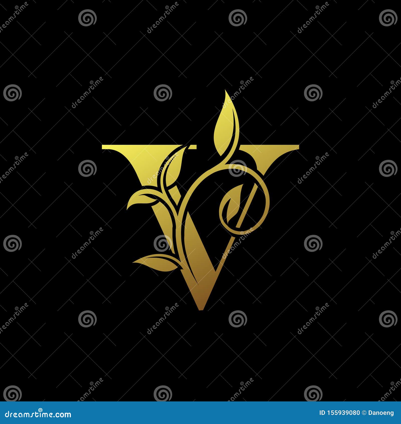 Classy Gold Letter V Logo Icon . Initial Letter V Design Vector Luxury ...