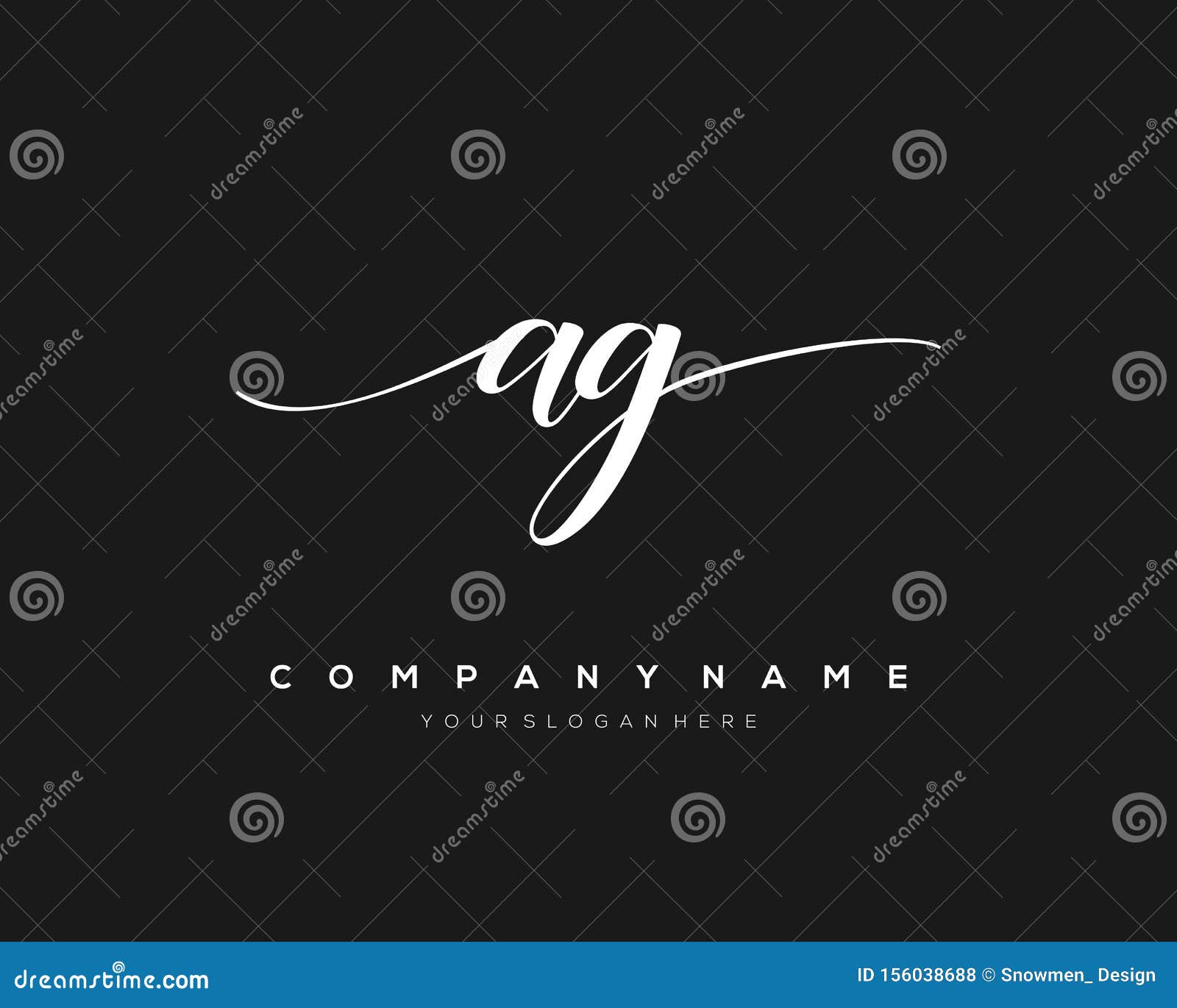 AG Initial Handwriting Logo Template Vector. Stock Vector ...
