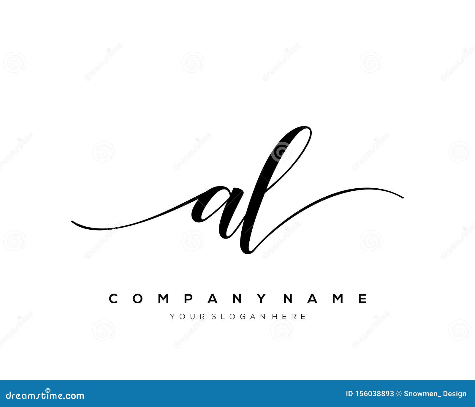 AL Initial Handwriting Logo Template Vector. Stock Vector ...