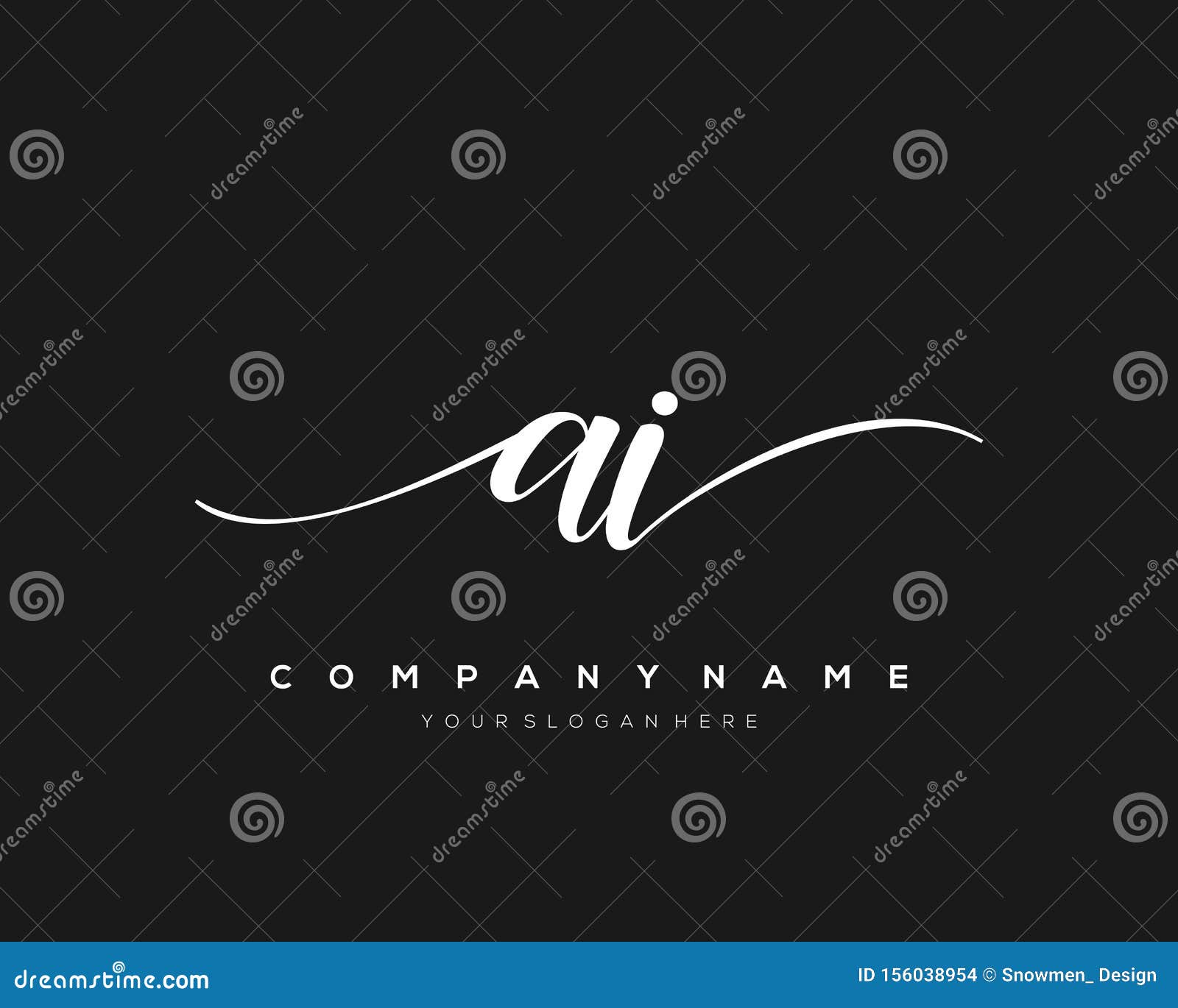 AI Initial Handwriting Logo Template Vector. Stock Vector ...