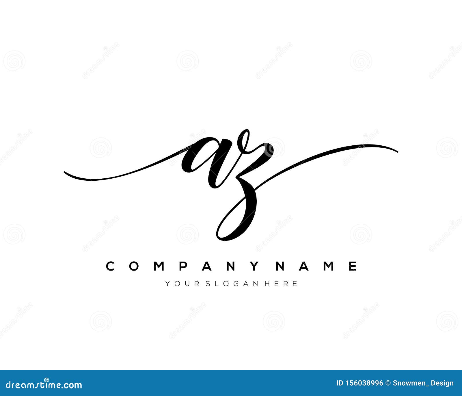 AZ Initial Handwriting Logo Template Vector. Stock Vector ...