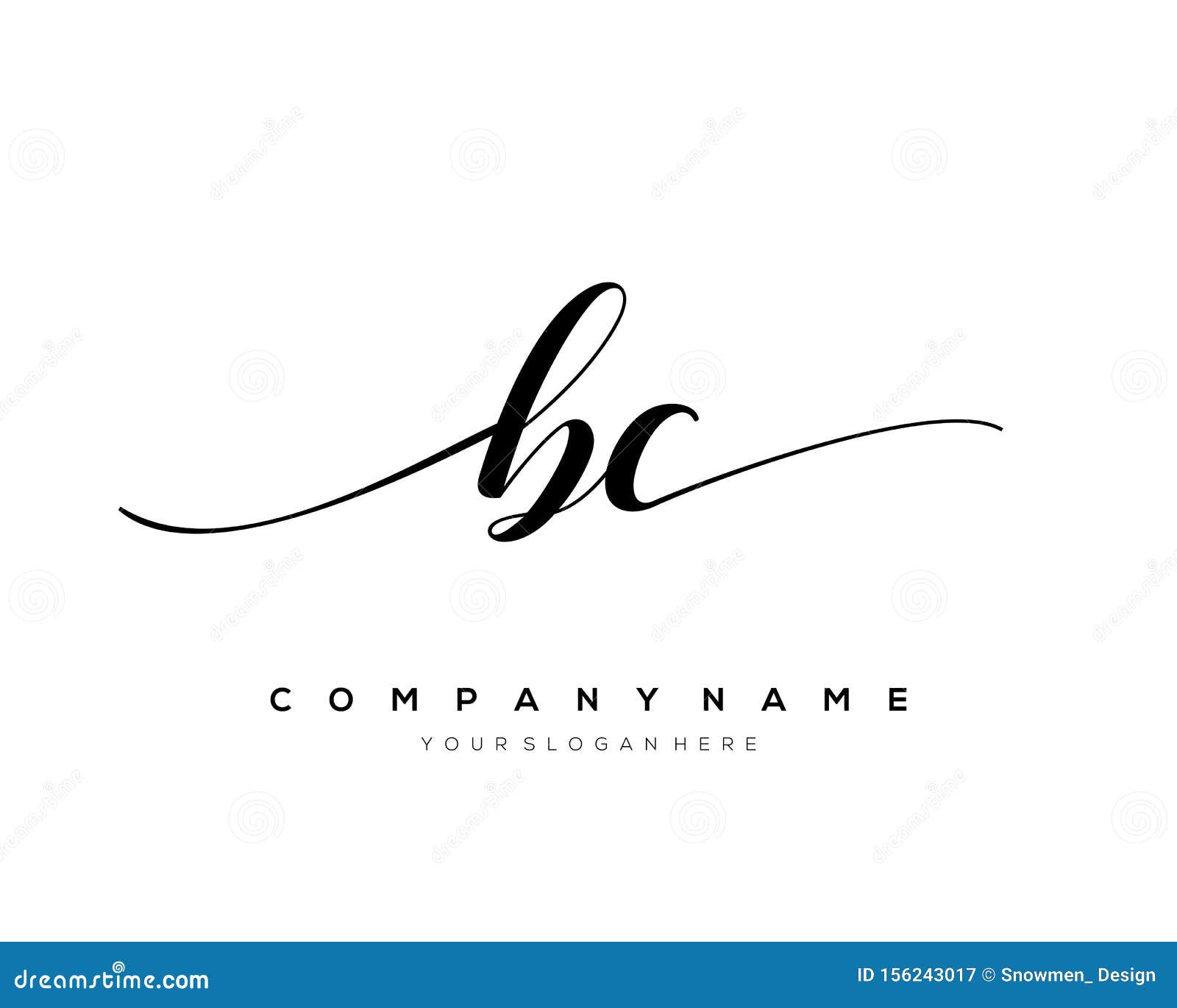 BC Initial Handwriting Logo Template Vector. Stock Vector ...