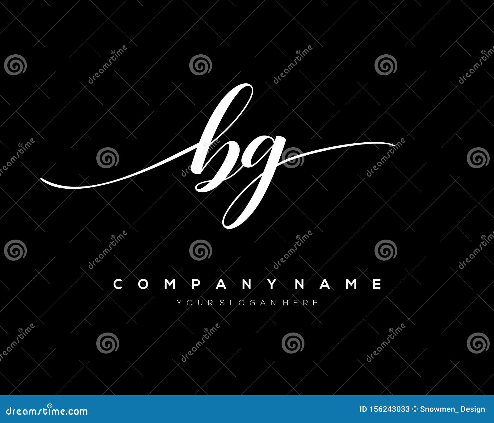 BG Initial Handwriting Logo Template Vector. Stock Vector ...