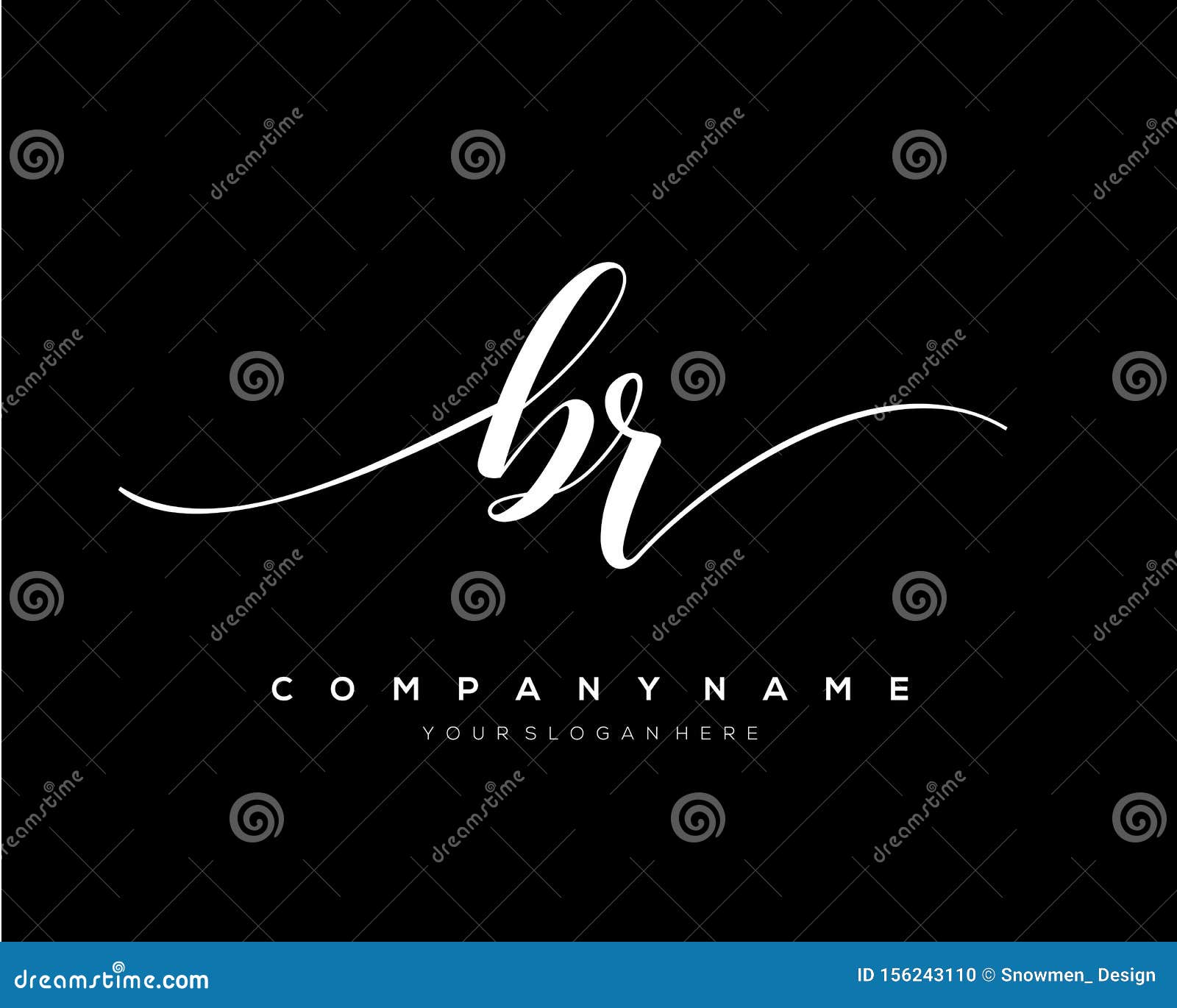 BR Initial Handwriting Logo Template Vector. Stock Vector ...