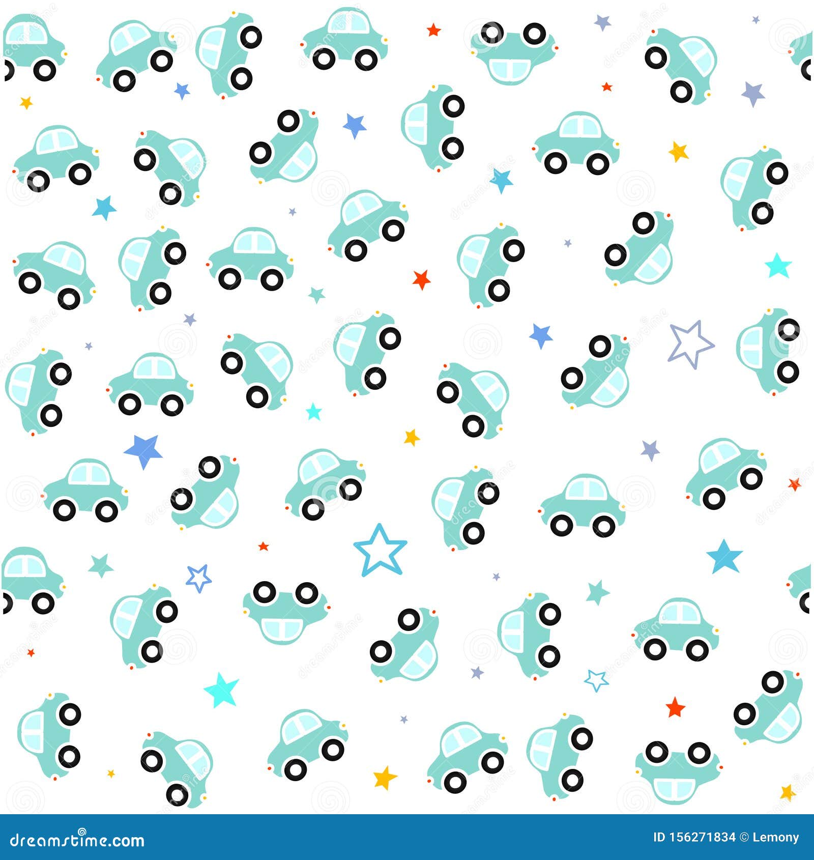 Red Cars Pattern Cartoon Vector | CartoonDealer.com #43823993