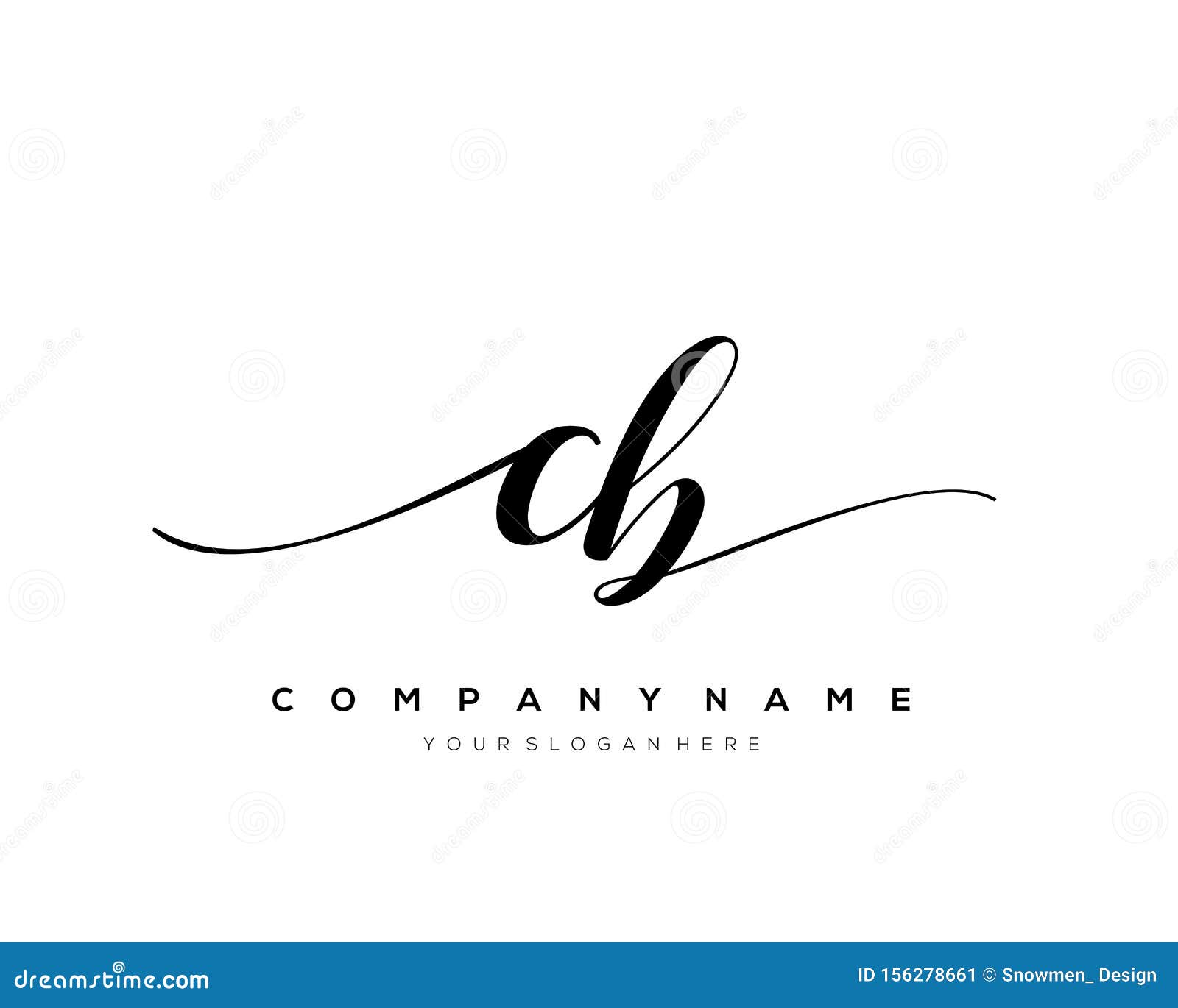CB Initial Handwriting Logo Template Vector. Stock Vector ...