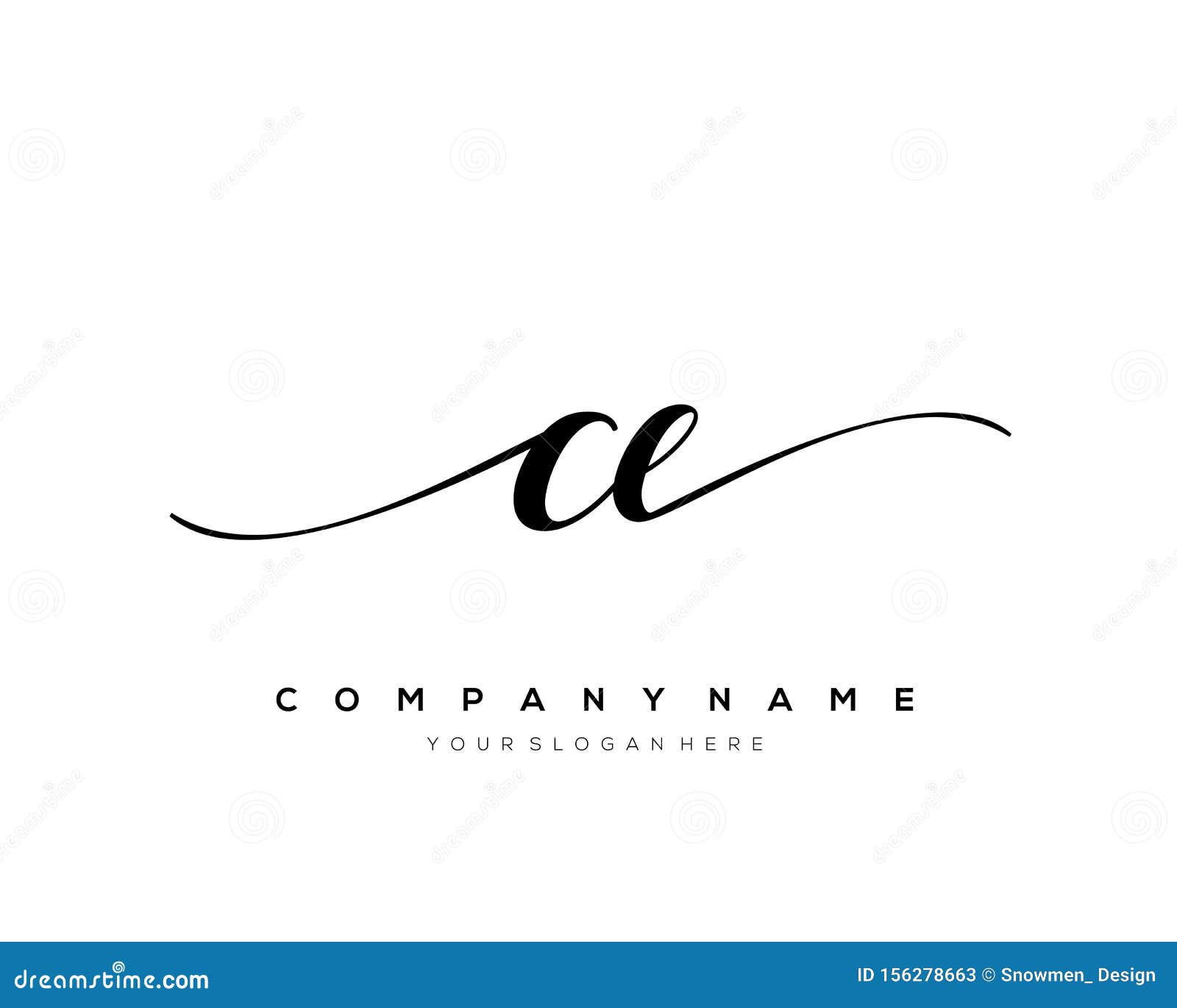 CE Initial Handwriting Logo Template Vector. Stock Vector ...