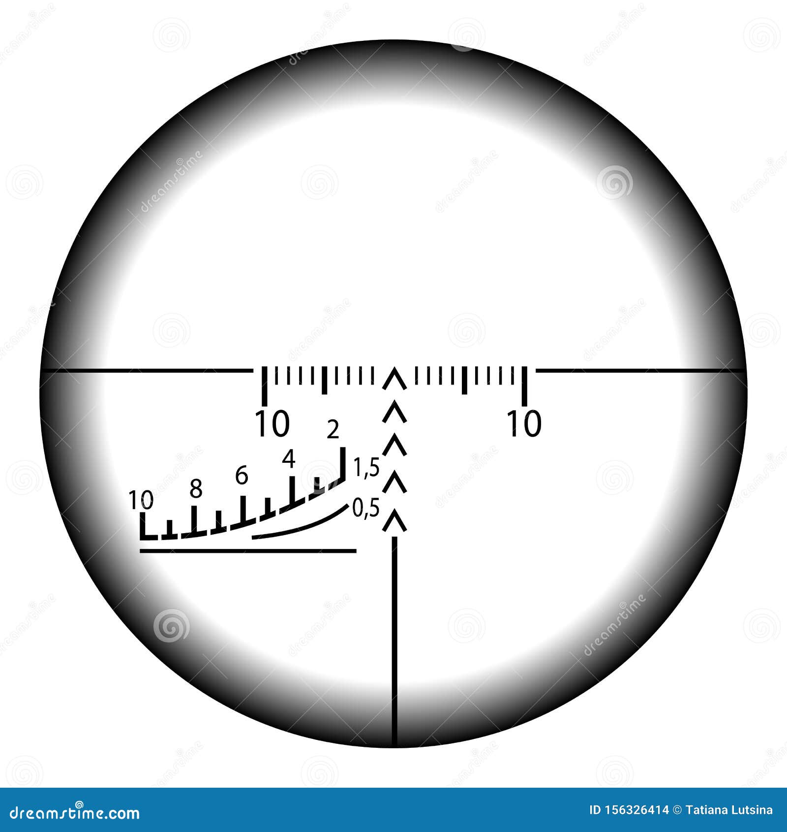 Realistic Sniper Sight With Measurement Marks. Sniper Scope Template On ...