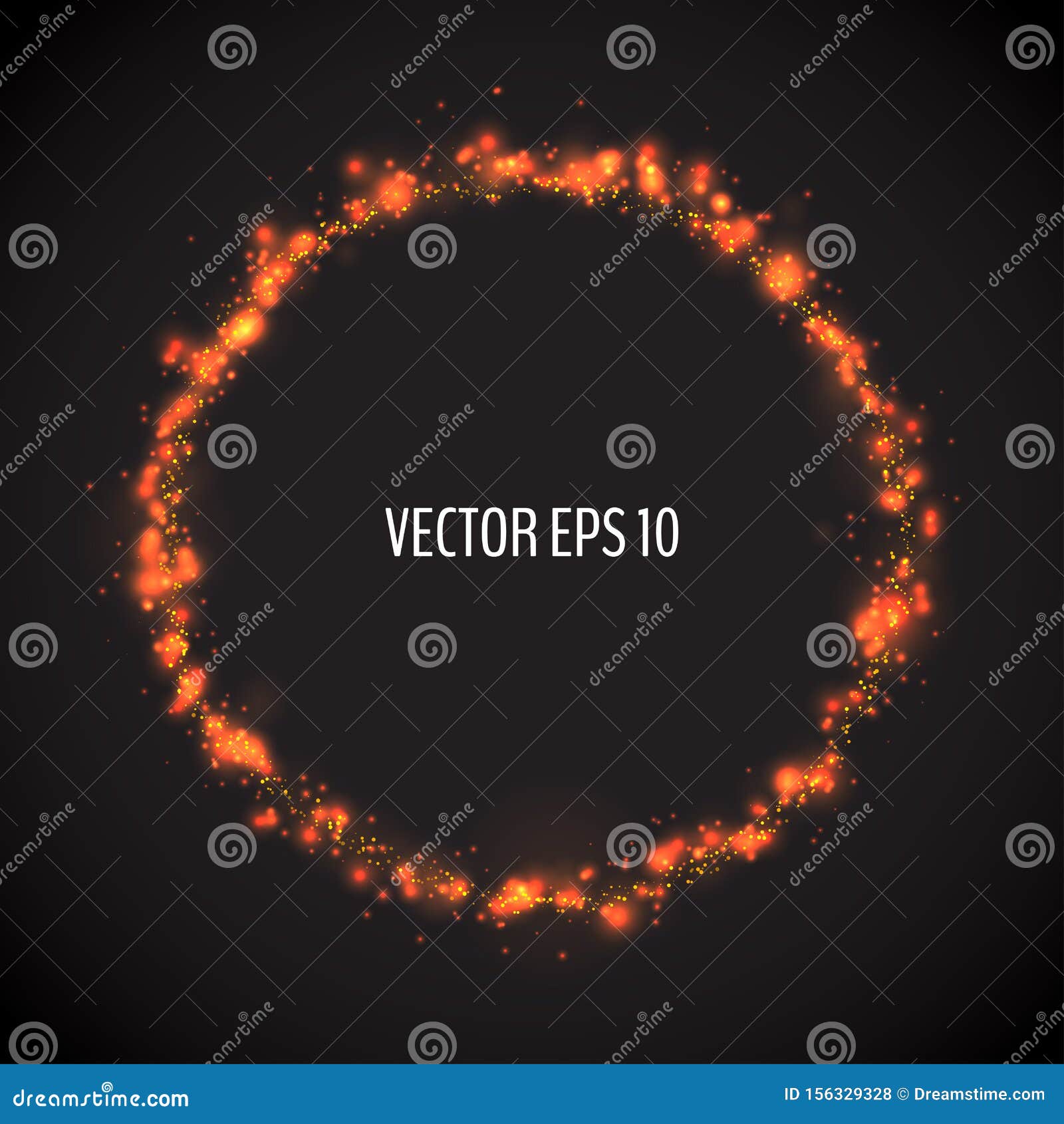 Shining red fire circle stock vector. Illustration of glowing - 156329328