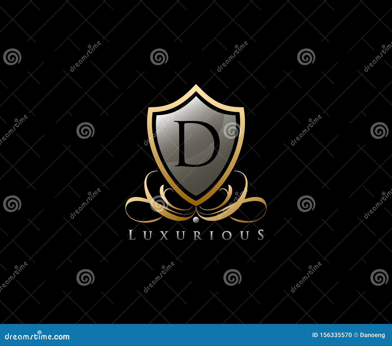 Classy Gold Shield Letter D Logo Icon. Stock Illustration ...