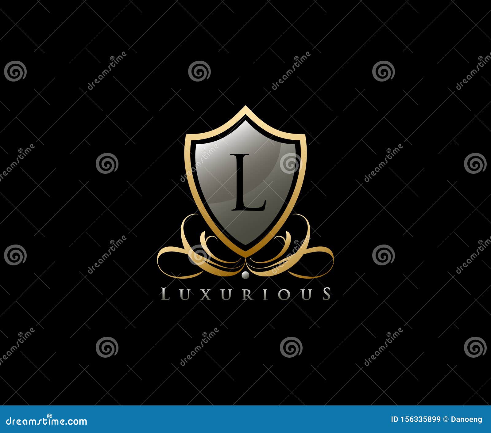Classy Gold Shield Letter L Logo Icon. Stock Illustration ...