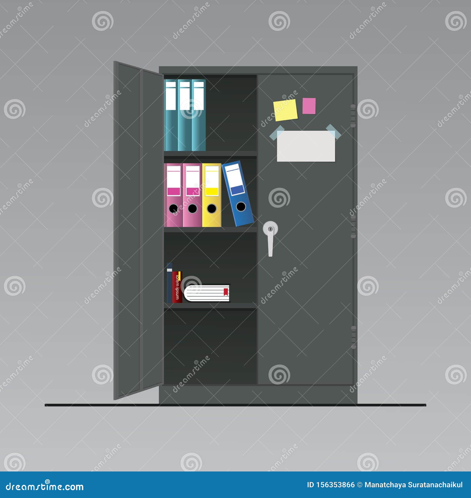 File Cabinet with Documents. Stock Illustration - Illustration of ...