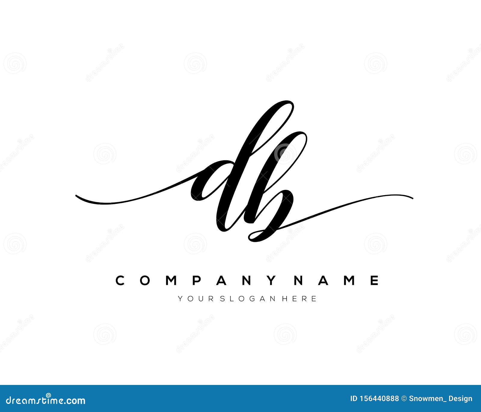 DB Initial Handwriting Logo Template Vector. Stock Vector ...