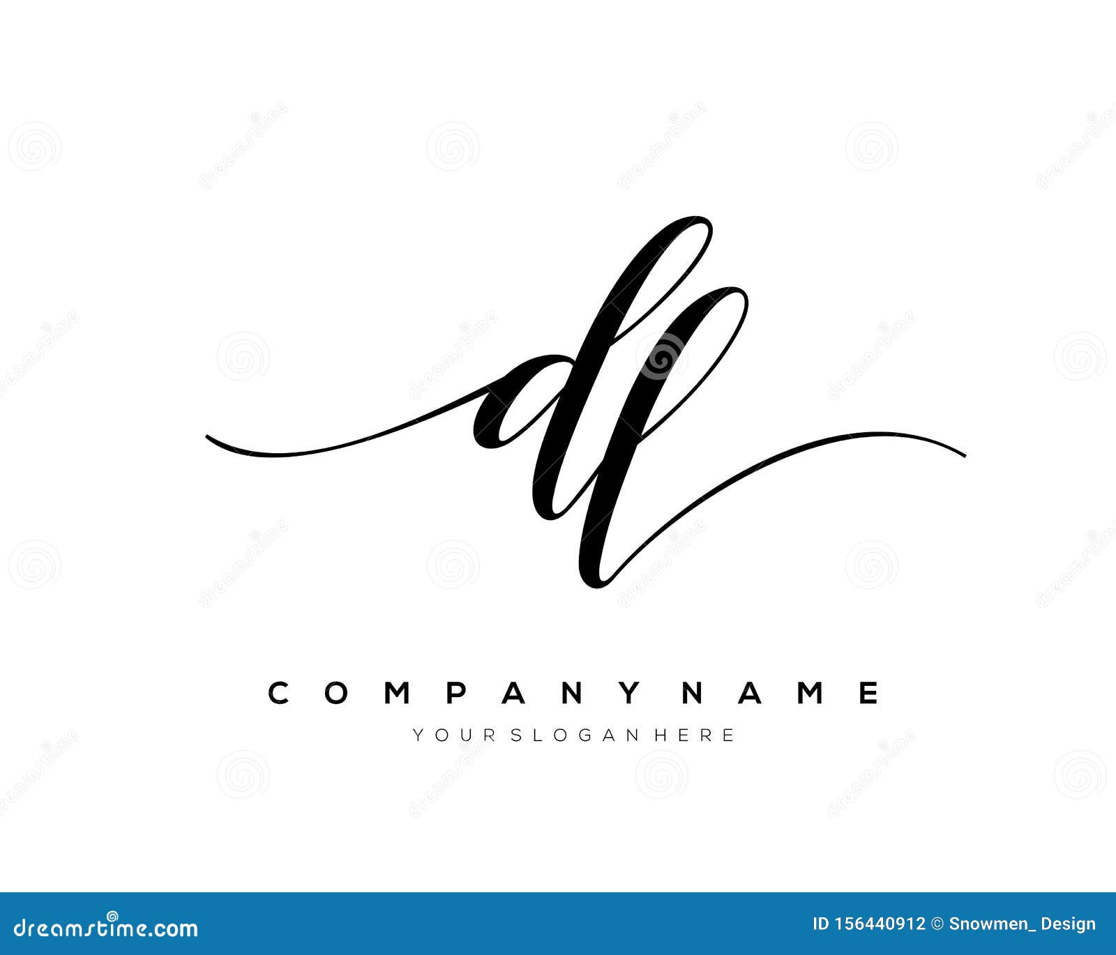 DL Initial Handwriting Logo Template Vector. Stock Illustration ...