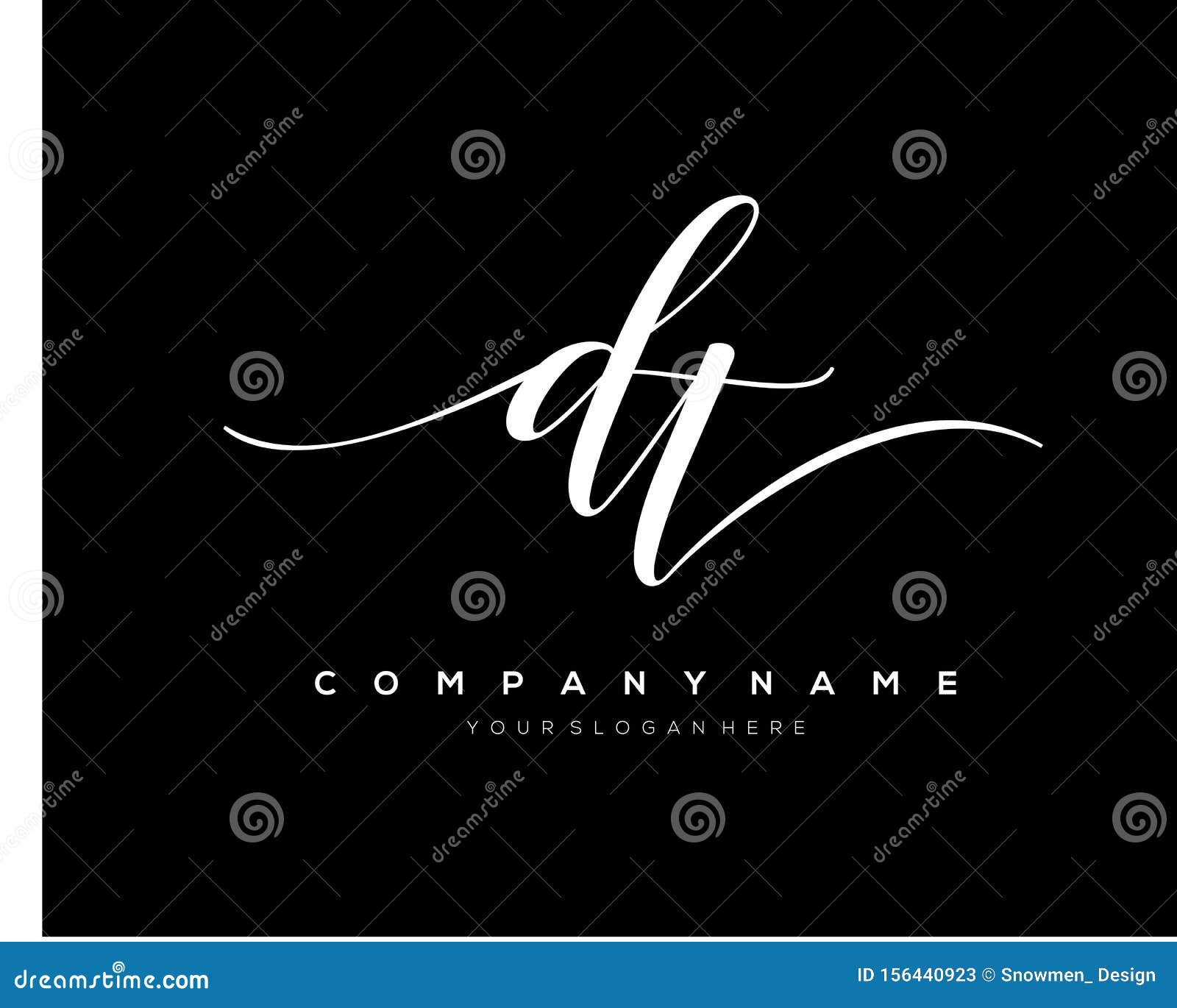 DT Initial Handwriting Logo Template Vector. Stock Vector ...