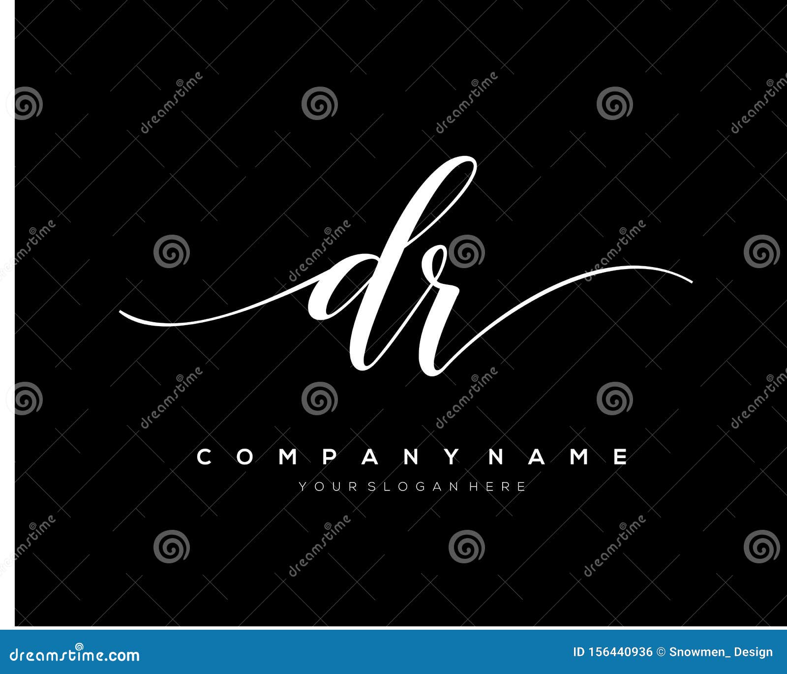 DR Initial Handwriting Logo Template Vector. Stock Vector ...