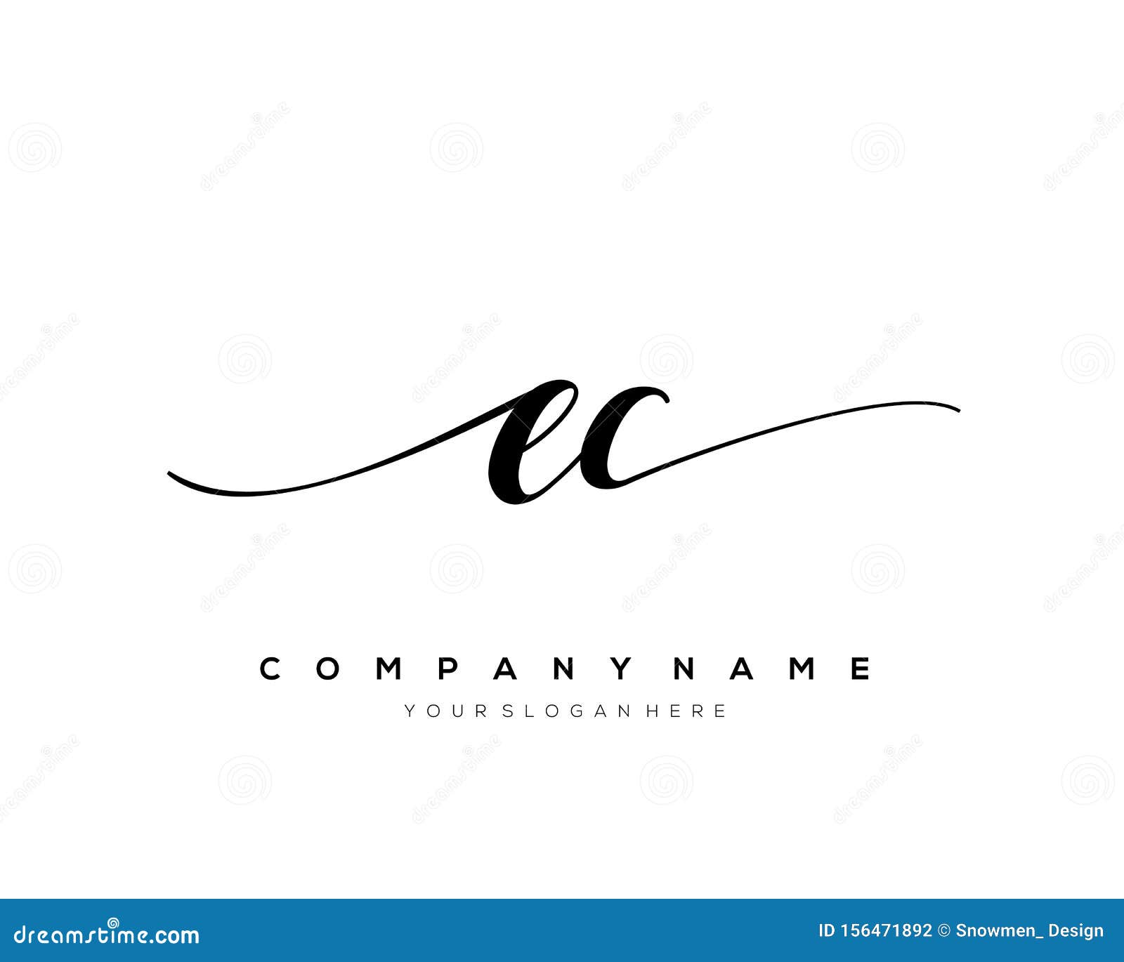 EC Initial Handwriting Logo Template Vector. Stock Vector ...