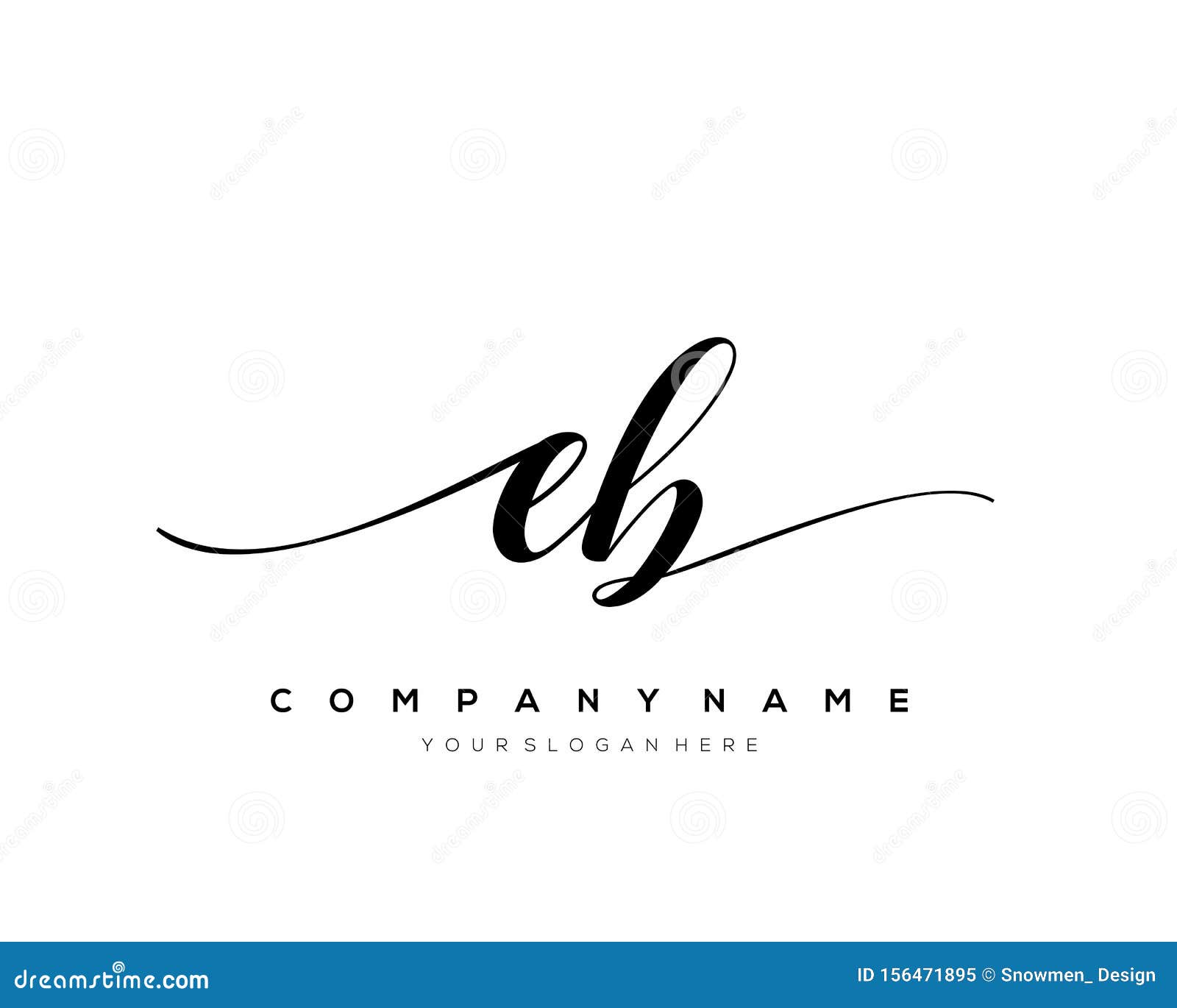 EB Initial Handwriting Logo Template Vector. Stock Vector ...