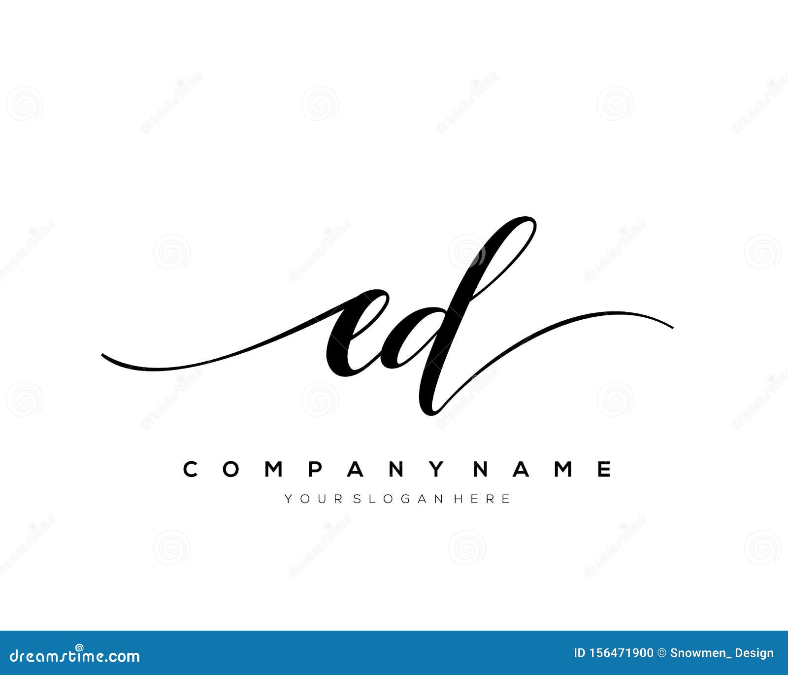 ED Initial Handwriting Logo Template Vector. Stock Vector ...