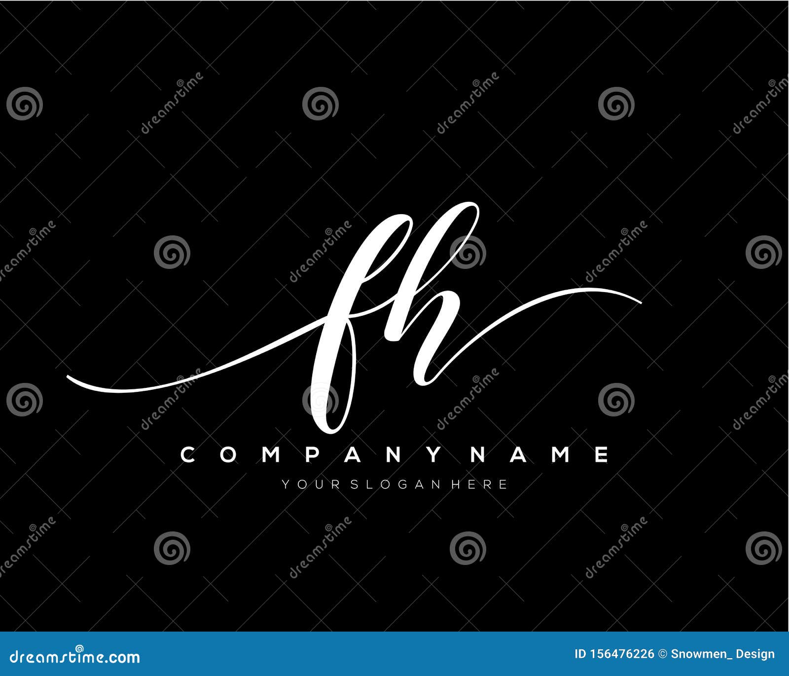 FH Initial Handwriting Logo Template Vector. Stock Vector ...