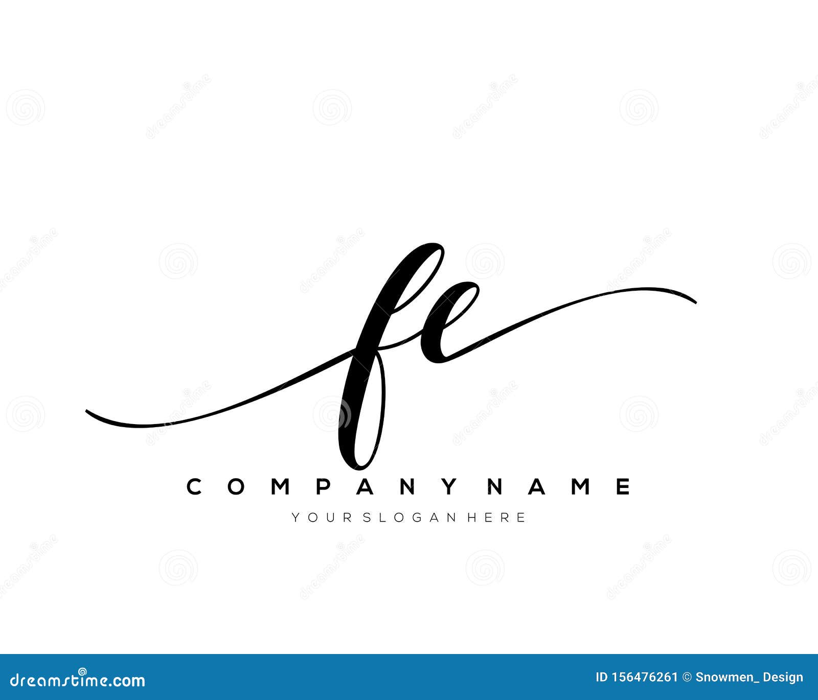FE Initial Handwriting Logo Template Vector. Stock Vector ...